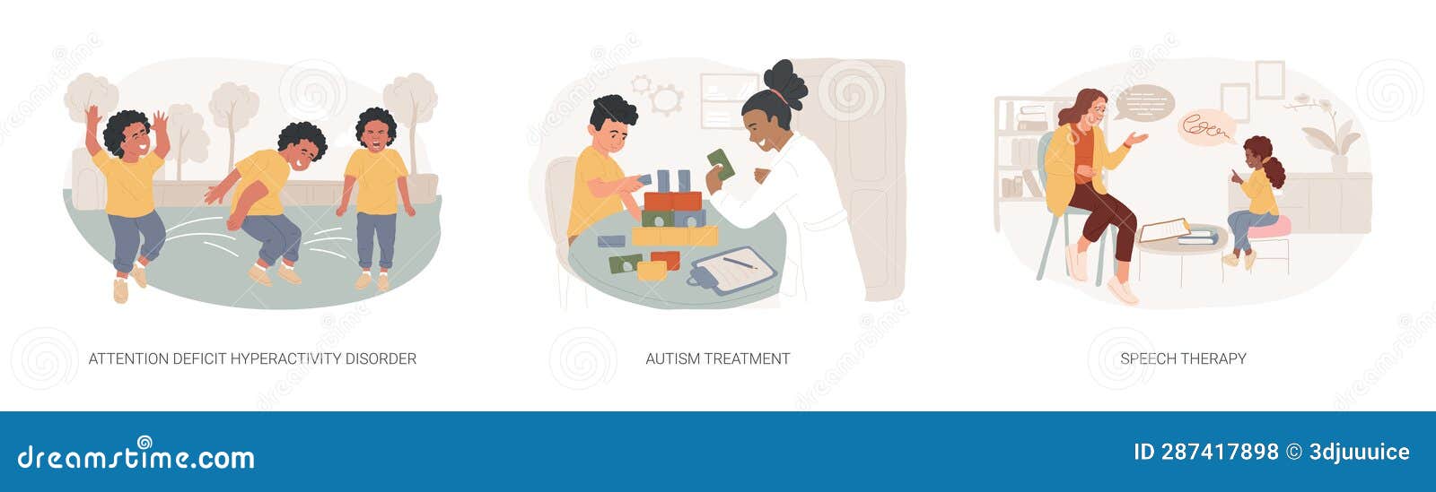 Children Development Issues Isolated Concept Vector Illustration Set ...