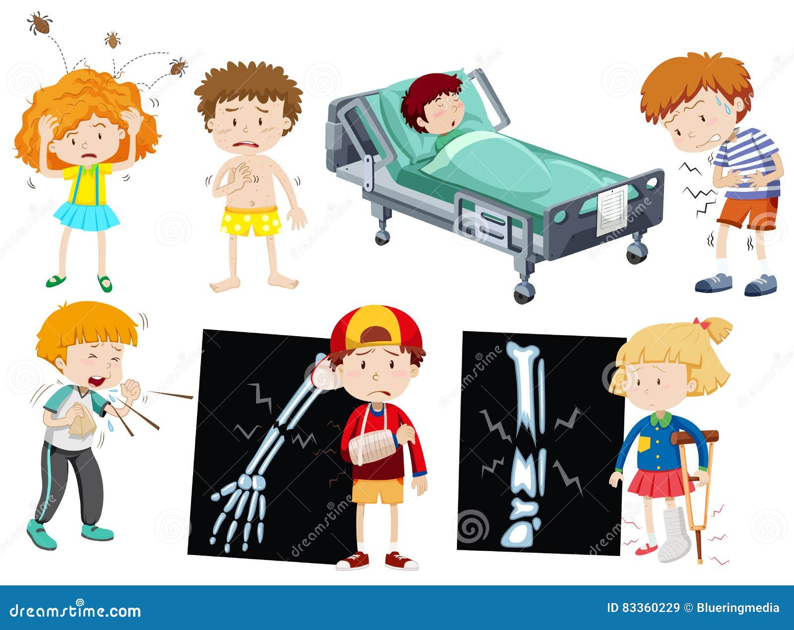 Children Sickness Illness Disease Little Kids Characters Set. Flu ... Children Sickness Illness Disease Little Kids Characters Set. Flu ...