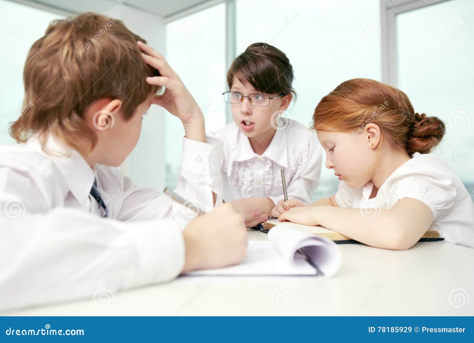 Children at discussion stock image. Image of meeting - 78185929