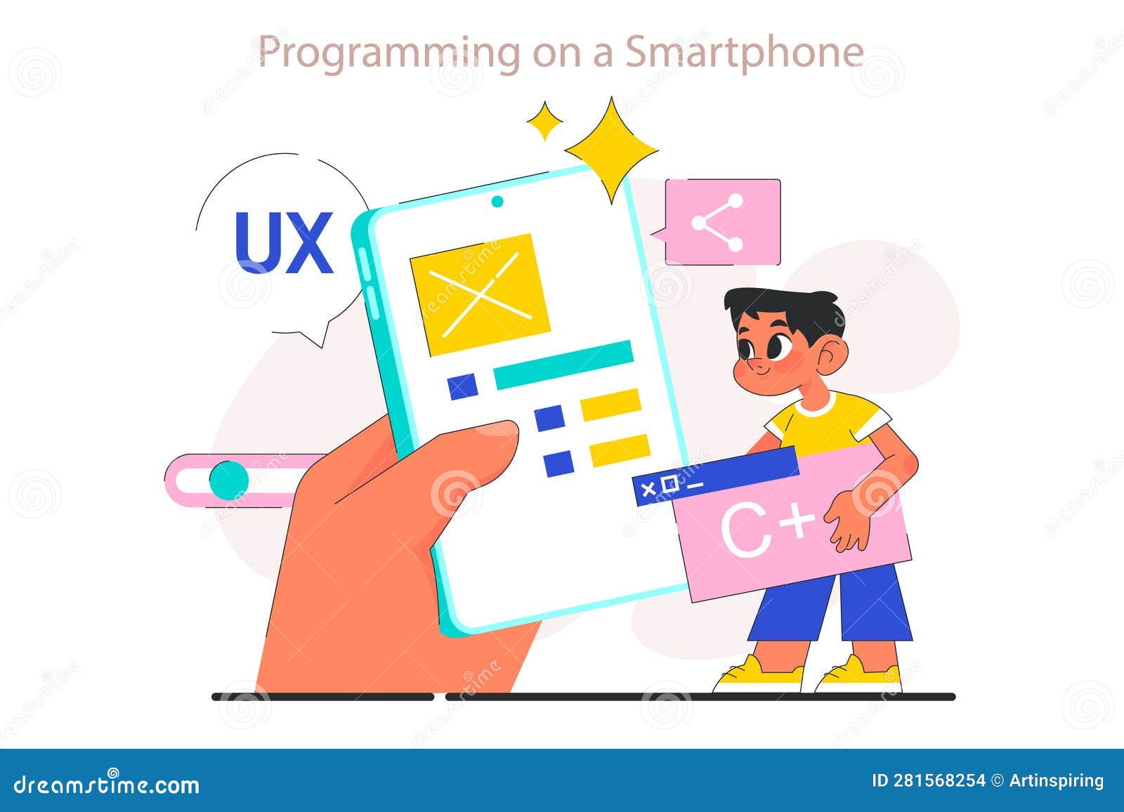 Children Do Programming. Computer Science, AI, Game Technologies Stock ...