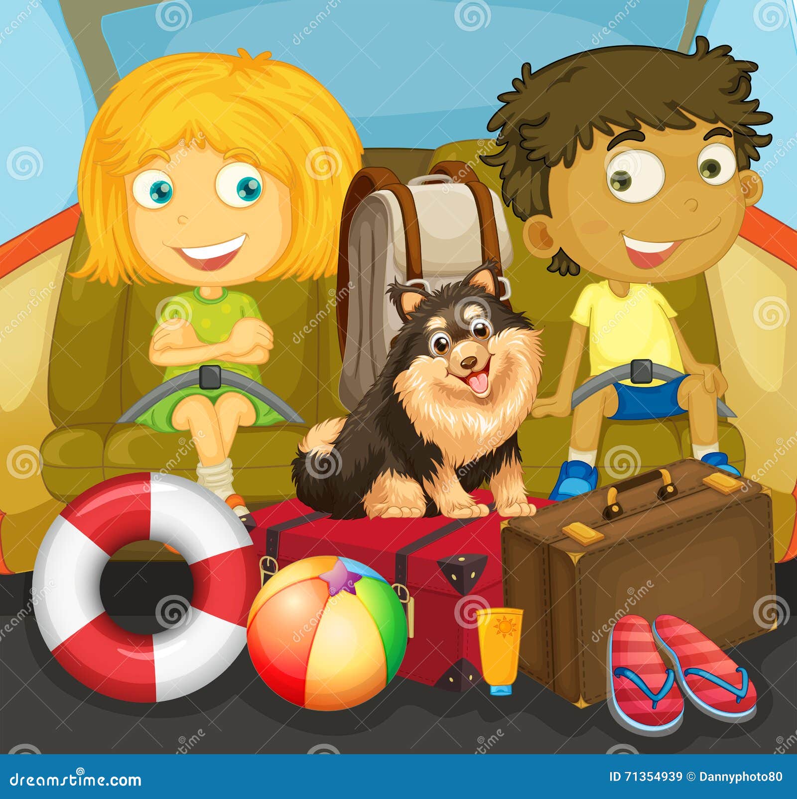 Children Riding Car Clip Art Stock Illustrations – 167 Children Riding ...