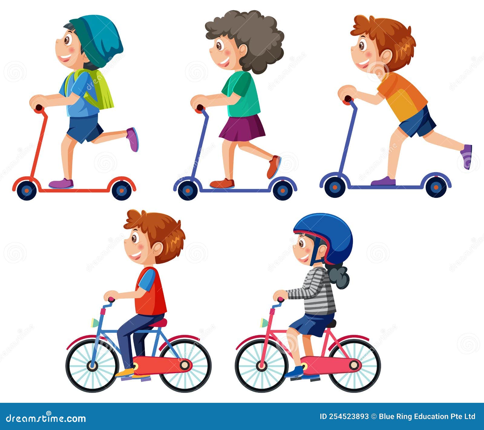 Children Doing Different Activities Set Stock Vector - Illustration of ...