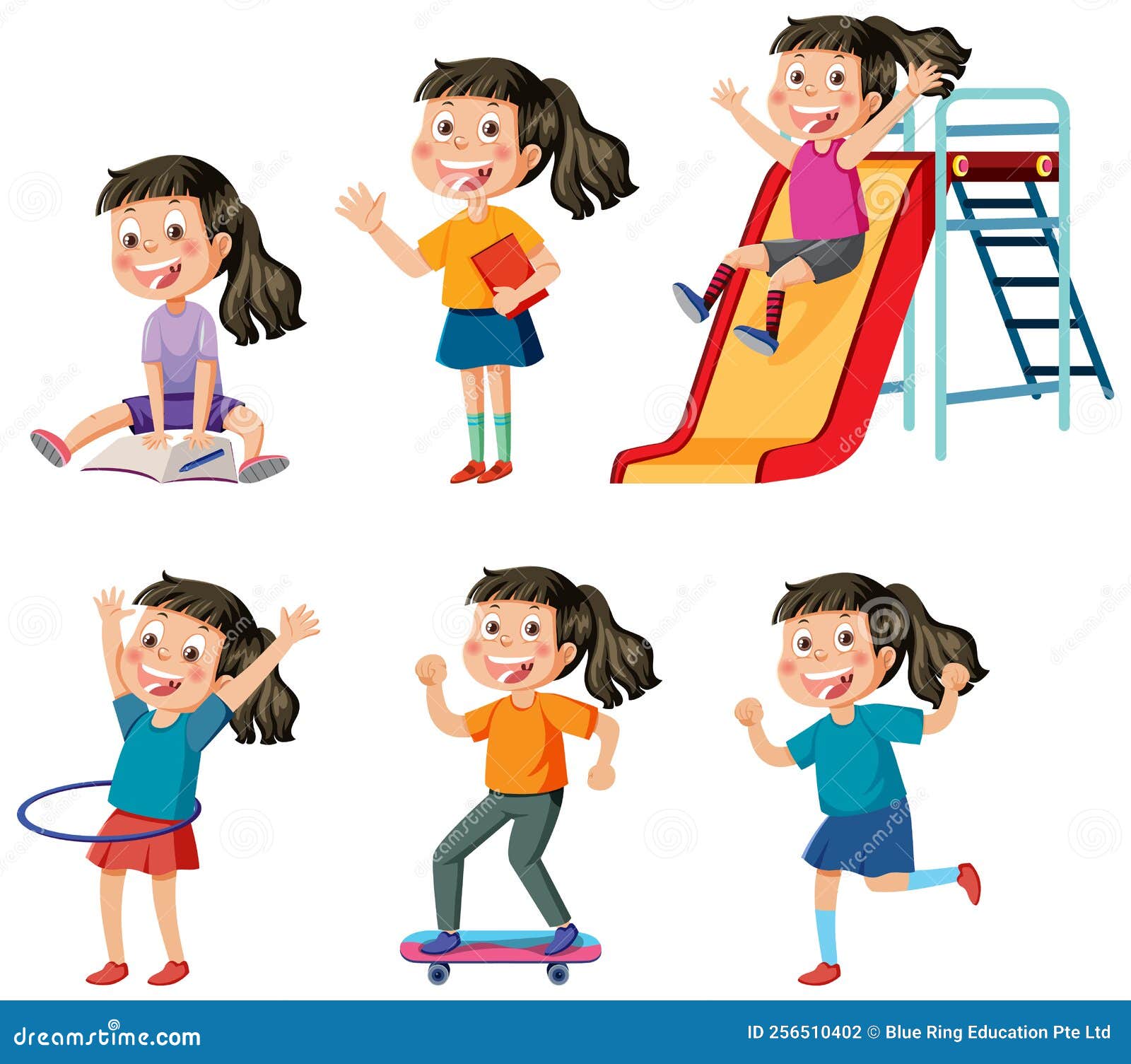 Children Doing Different Activities Set Stock Vector - Illustration of ...
