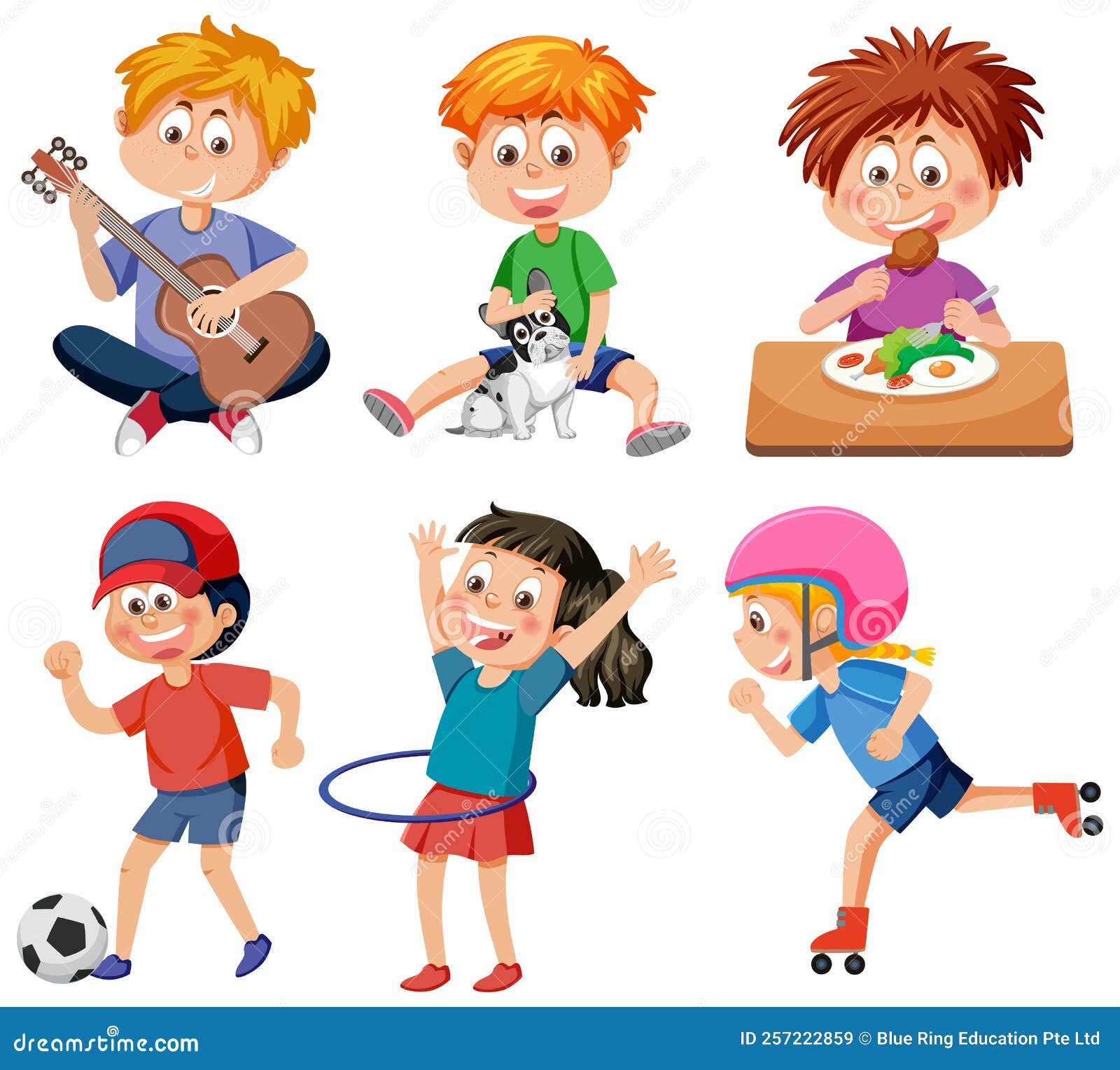 Children Doing Different Activities Set Stock Vector - Illustration of ...
