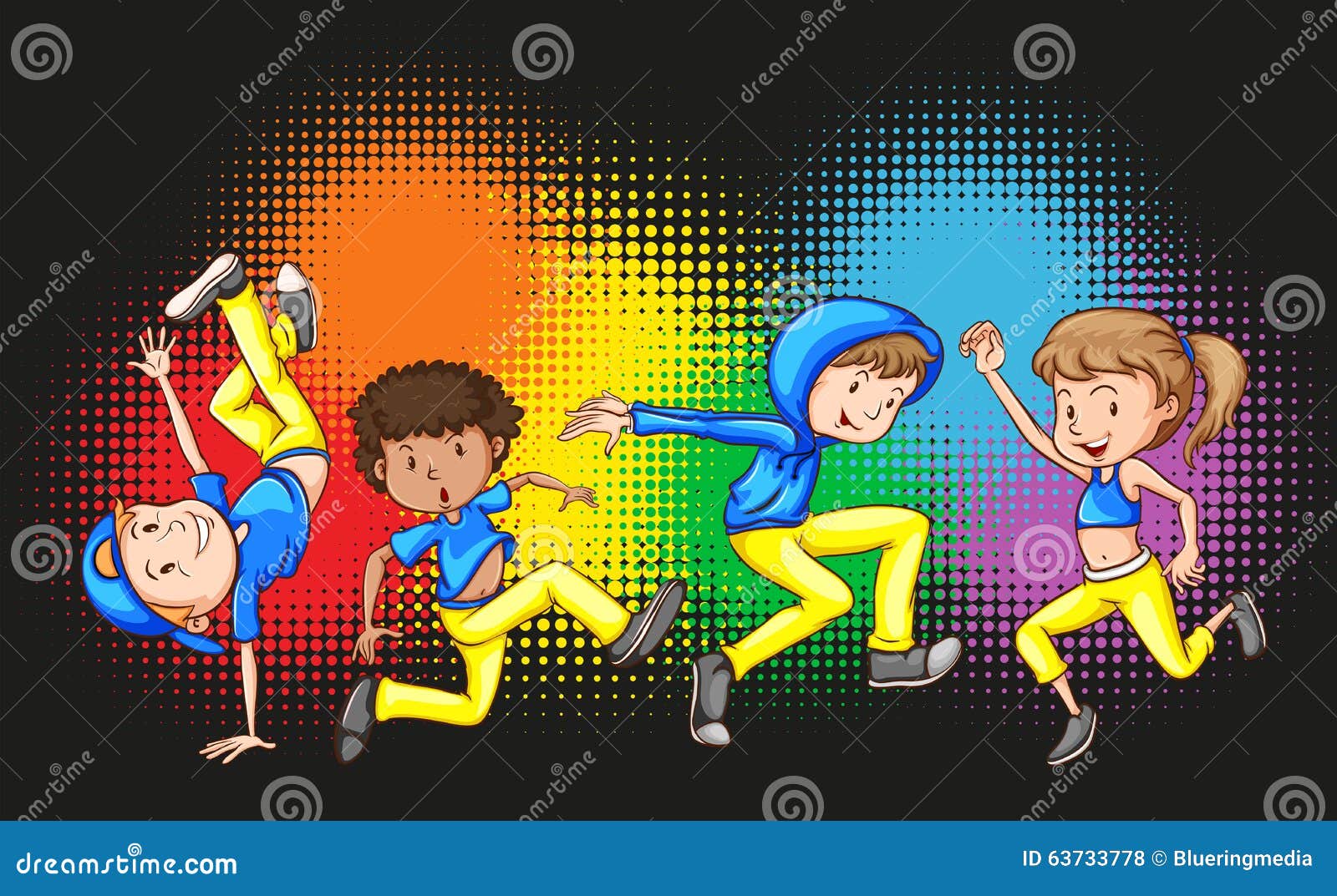 Children Doing Hip Hop Dance Stock Vector - Illustration of childhood ...