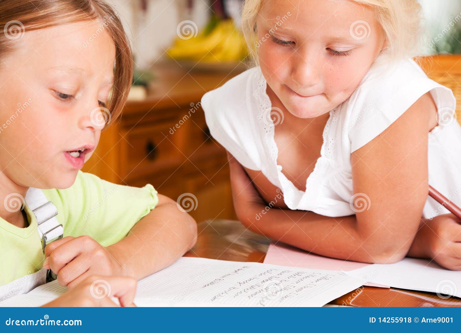 Children Doing Homework for School Stock Photo - Image of kindergarten ...