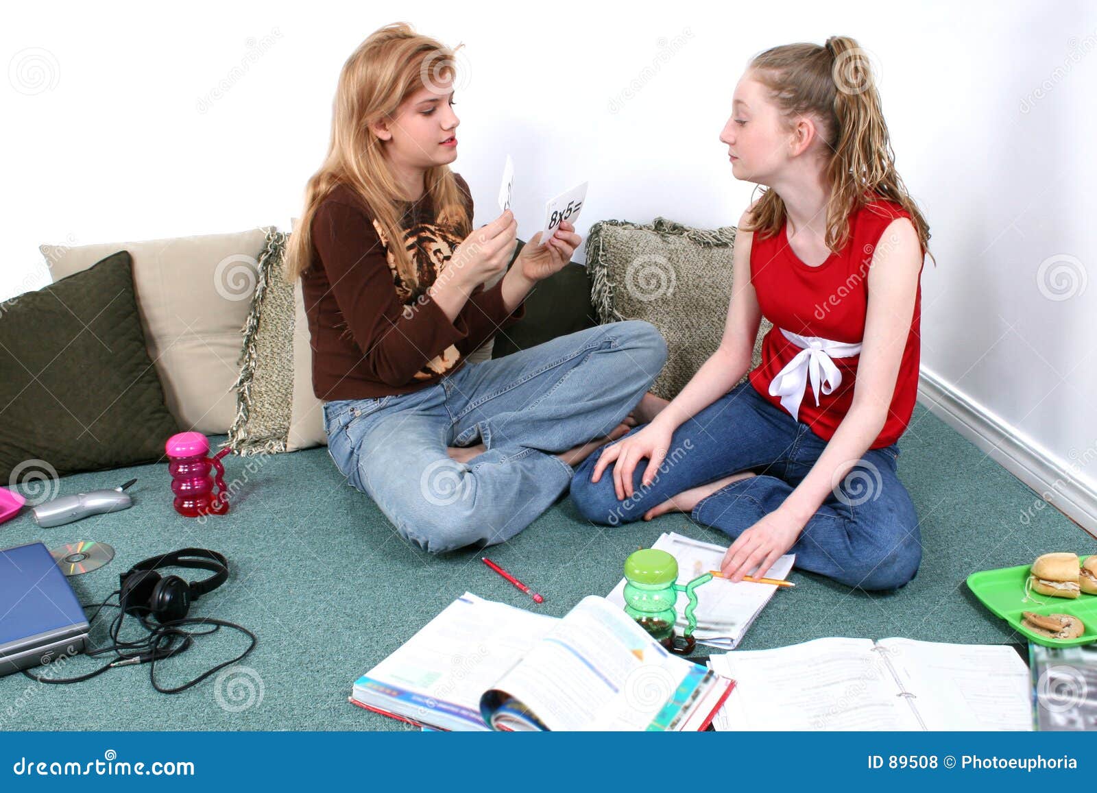 Children Doing Homework Together Stock Photo - Image of blond, high: 89508