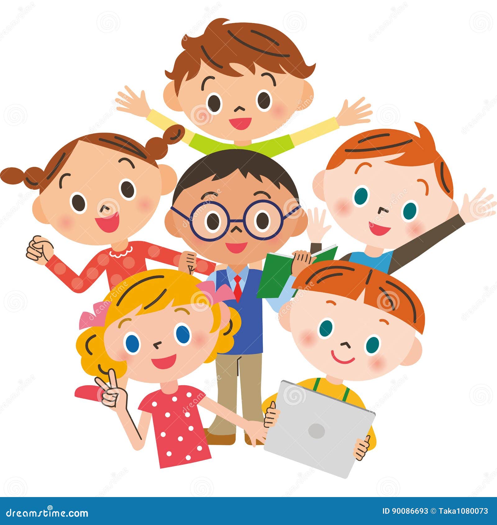 Children doing their best stock vector. Illustration of vector - 90086693