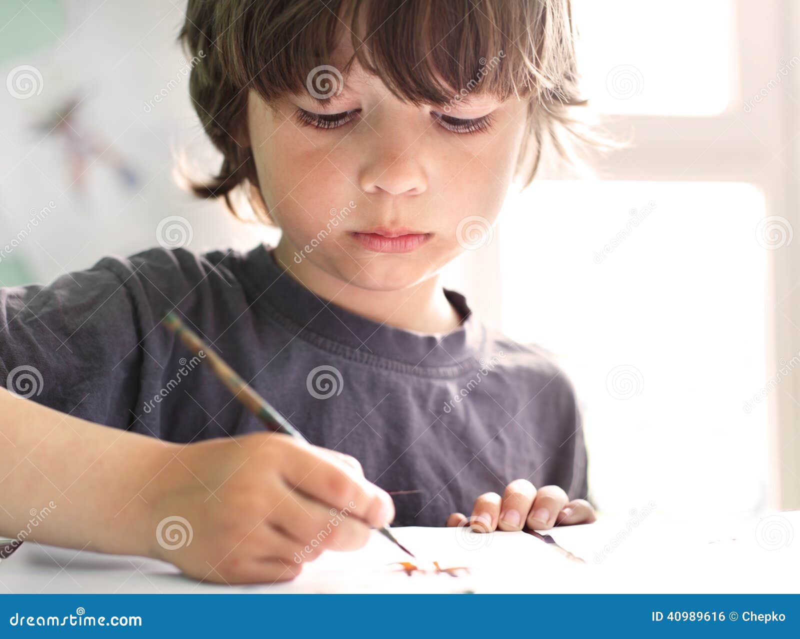 Two Children Draw Paints Stock Image | CartoonDealer.com #12065065