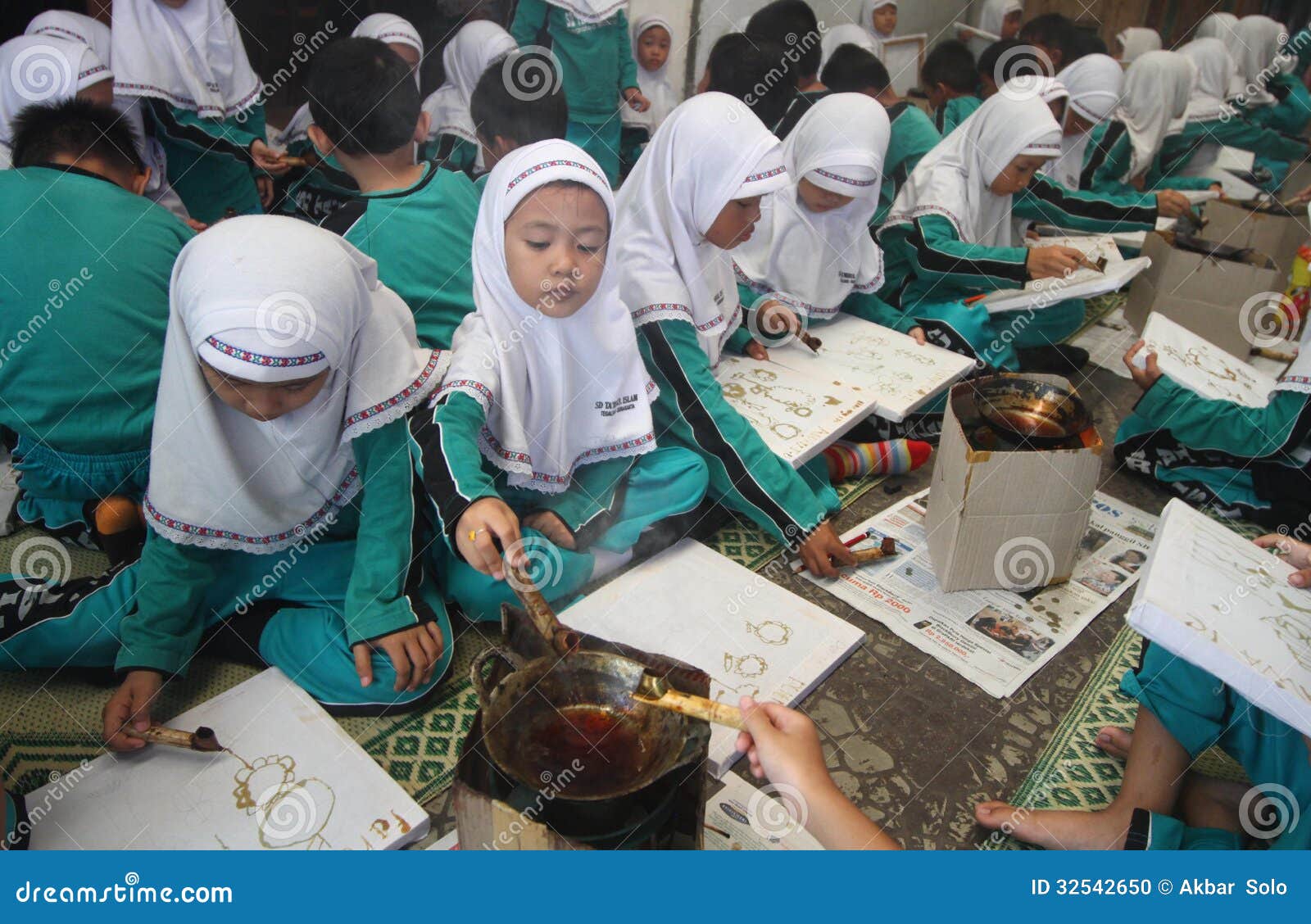 Children Drawing Batik Pattern Editorial Image - Image of indonesia ...