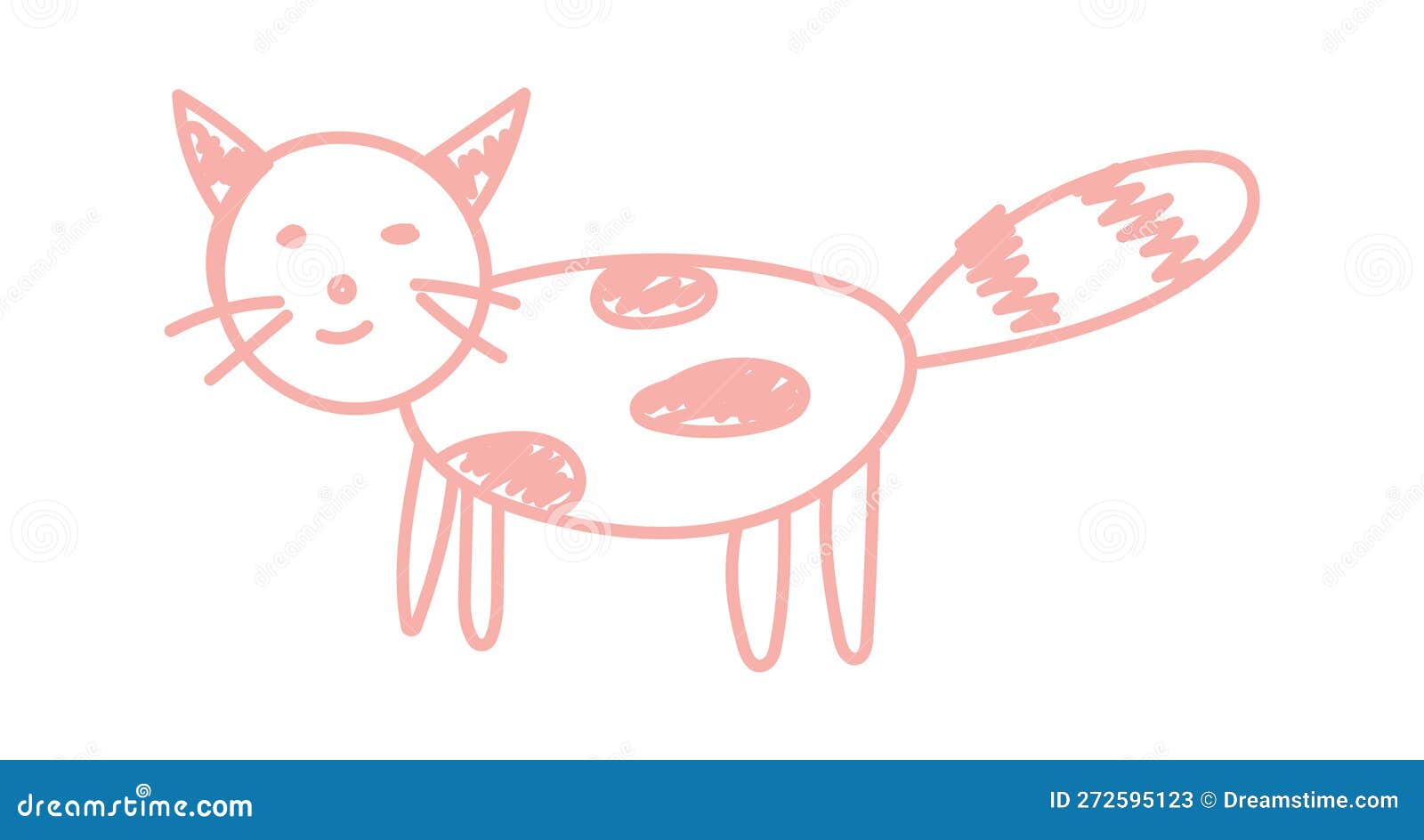 Children Drawing Cat by Pencil Stock Vector - Illustration of children ...