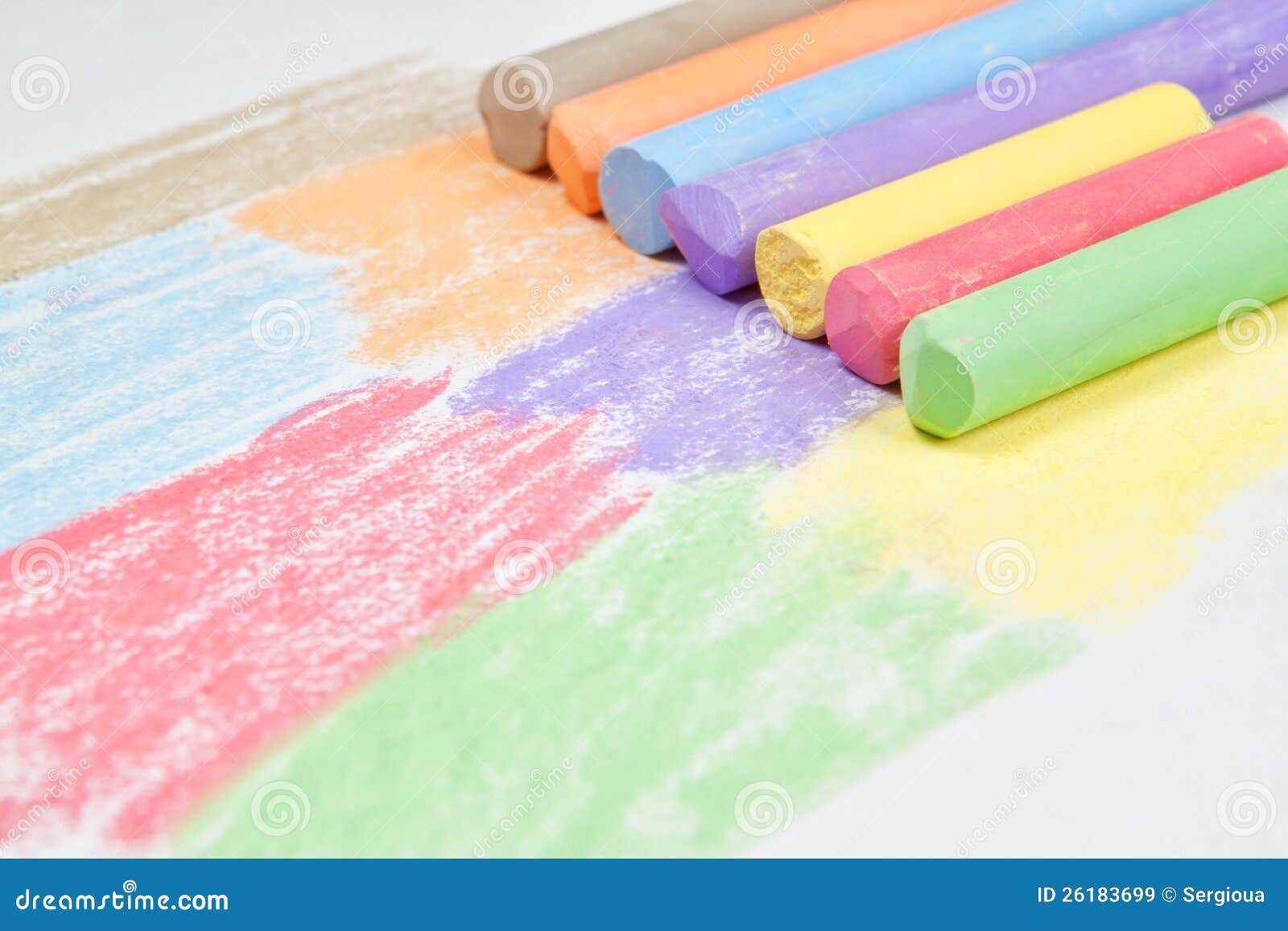 Children Drawing with Chalk. Stock Image - Image of pastel, drawing ...