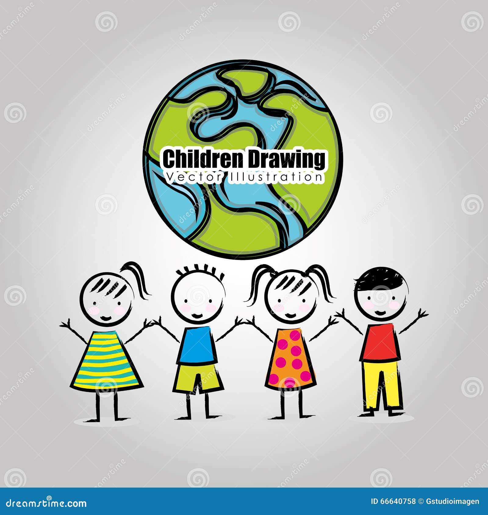 Children drawing design stock illustration. Illustration of smile ...