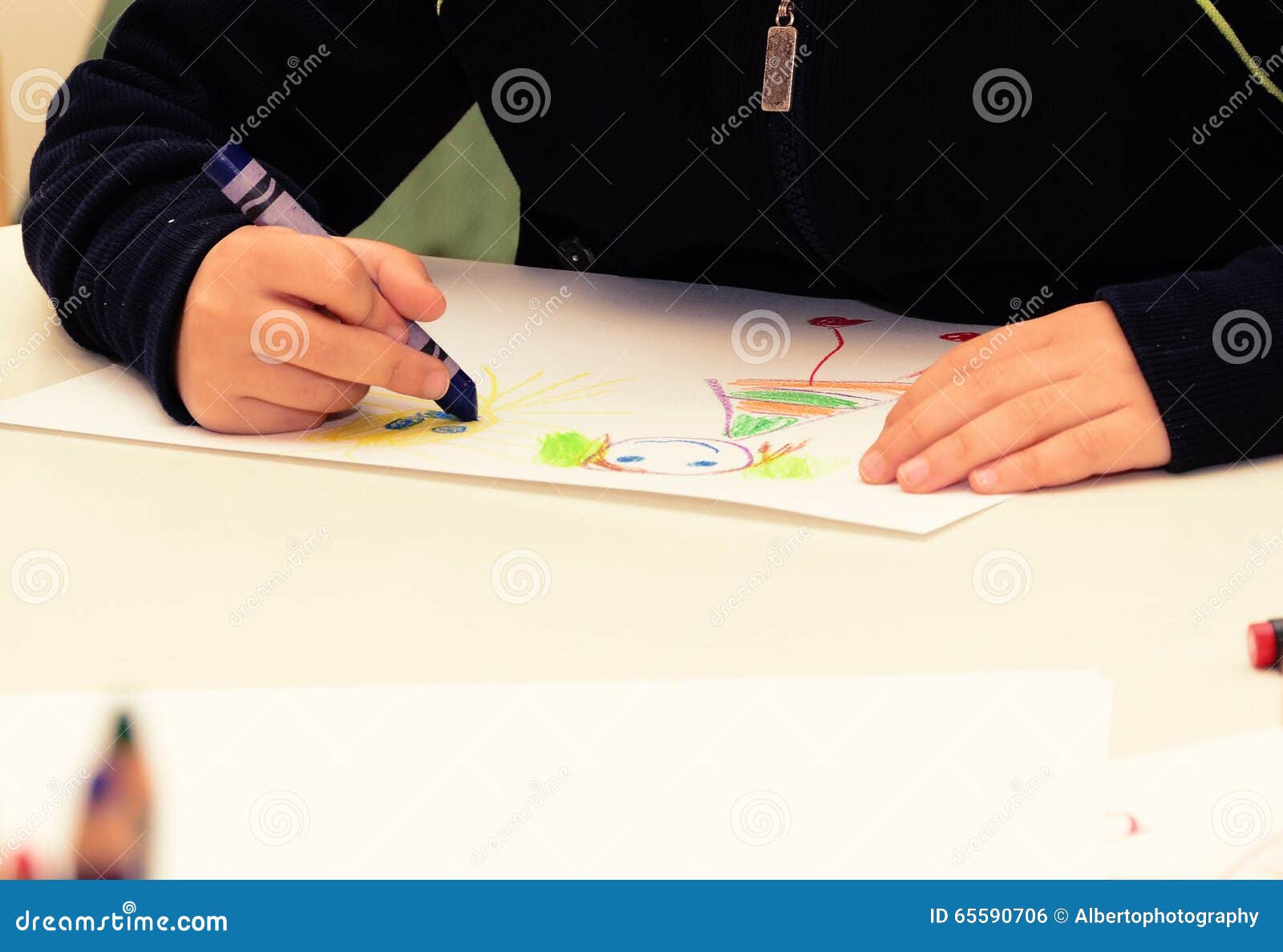 Children drawing stock photo. Image of children, caucasian - 65590706
