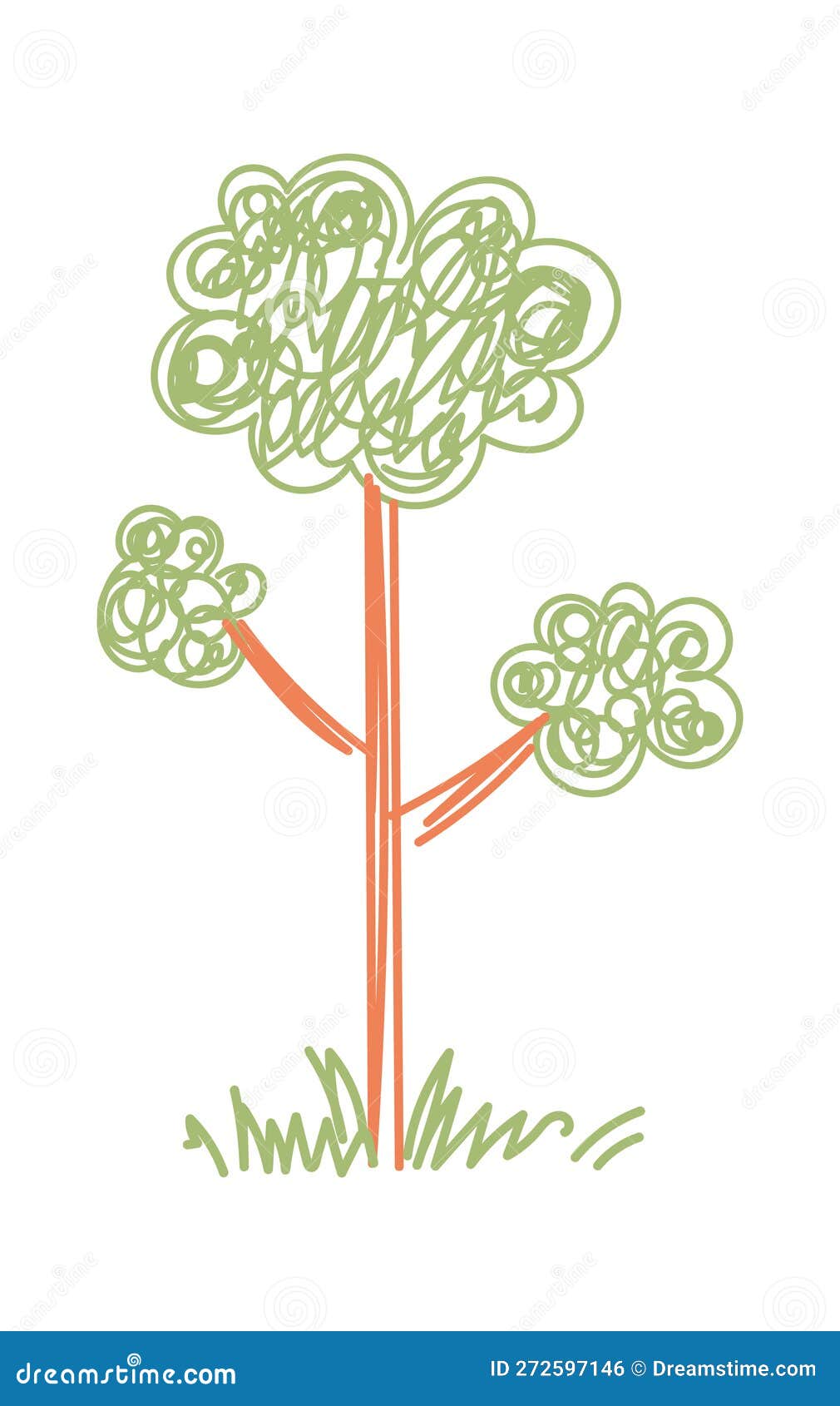 Children Drawing Tree by Pencil Stock Vector - Illustration of design ...