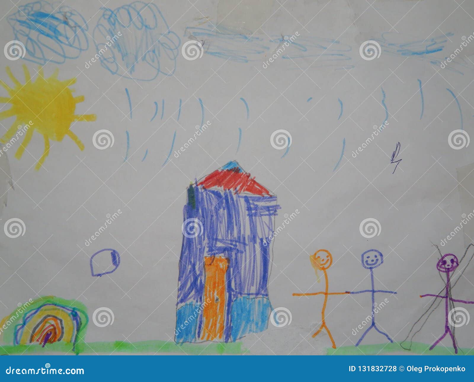 Children Drawings for Early Child Development Stock Photo - Image of ...