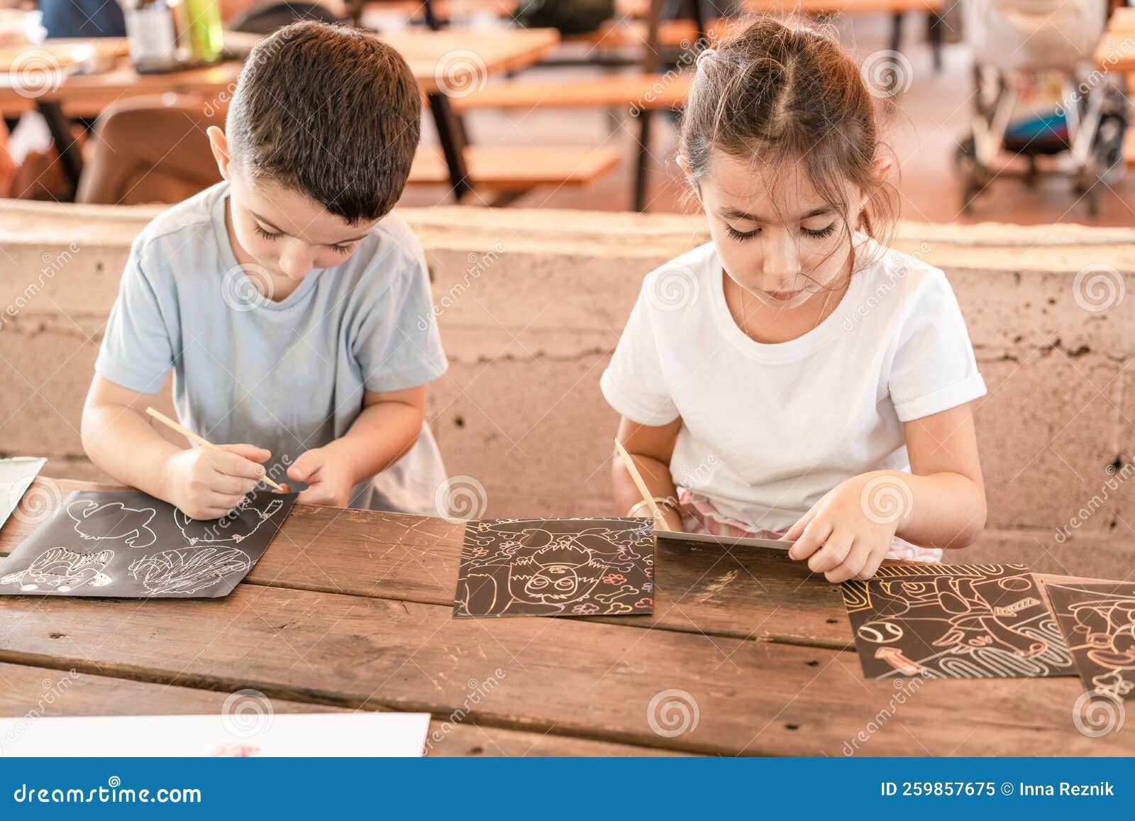 Children Draws Colored Scratches. Stock Image - Image of kindergarten ...