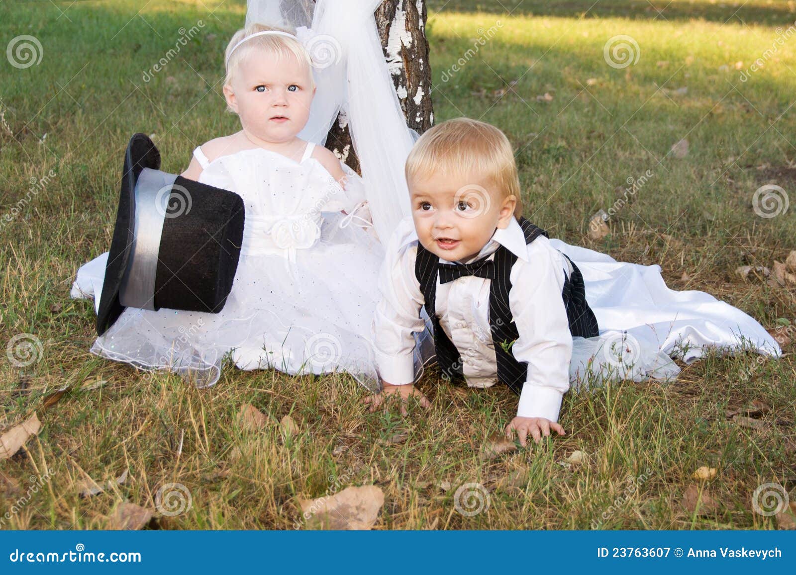 Children Dressed As Bride and Groom Stock Image - Image of little ...