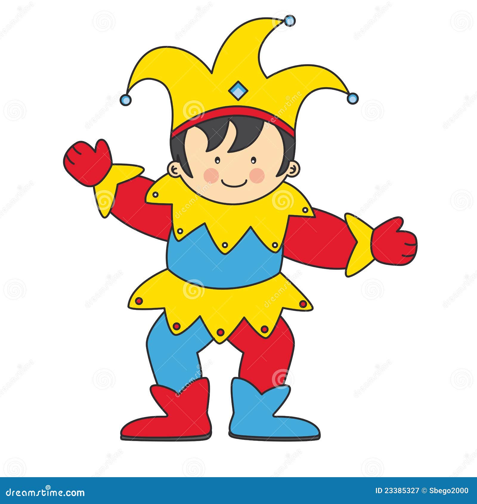 Children Dressed As Harlequin Cartoon Vector | CartoonDealer.com #23385327