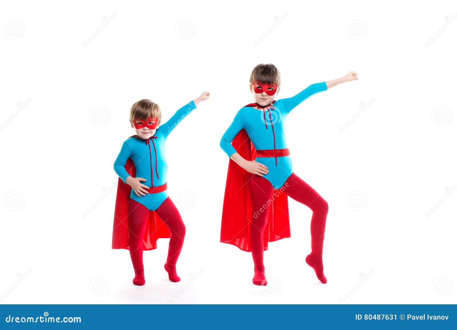 Children Dressed As Superheroes Pose. Stock Image - Image of happiness ...