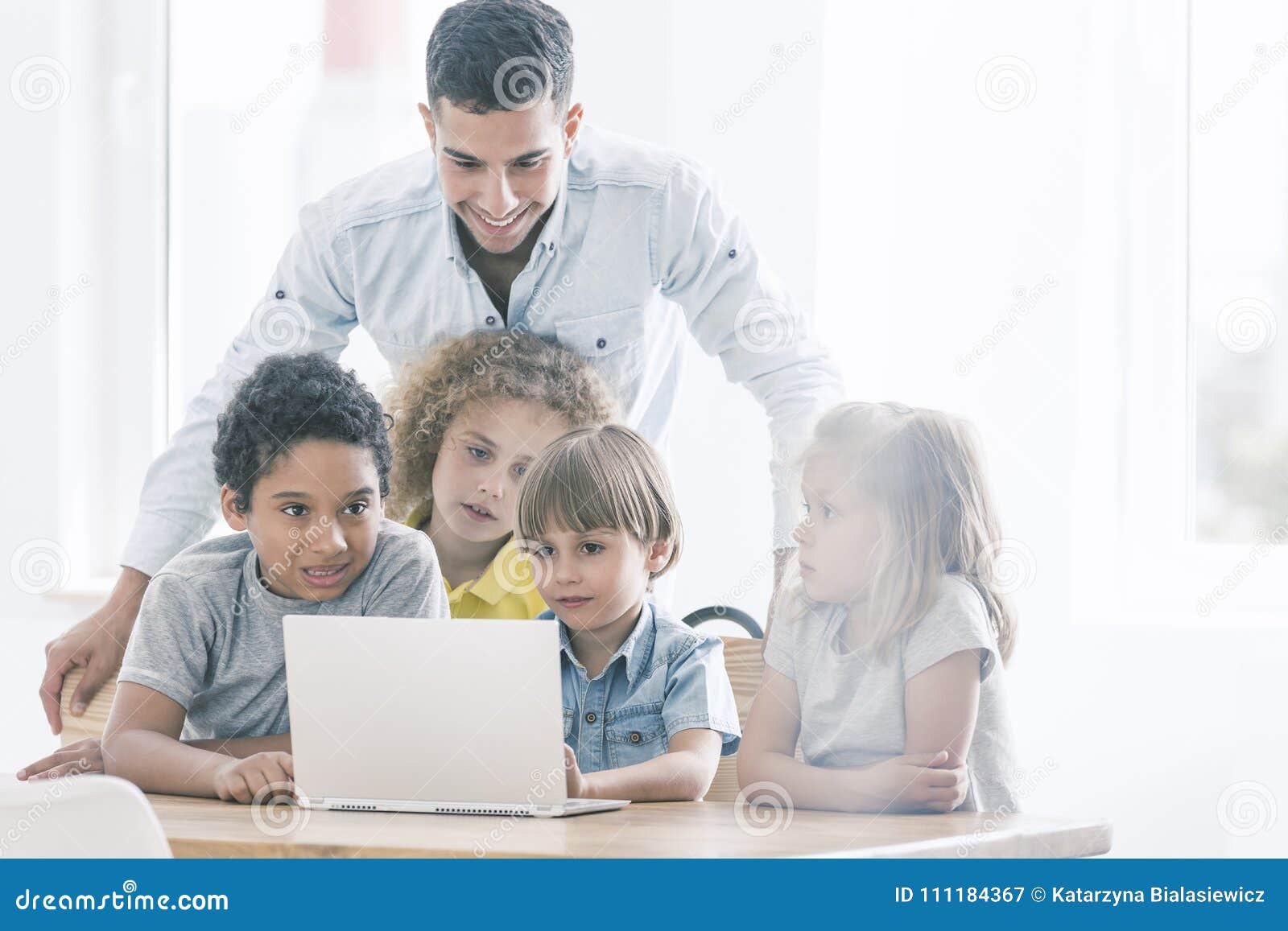 Children during E-learning Classes Stock Image - Image of curricular ...