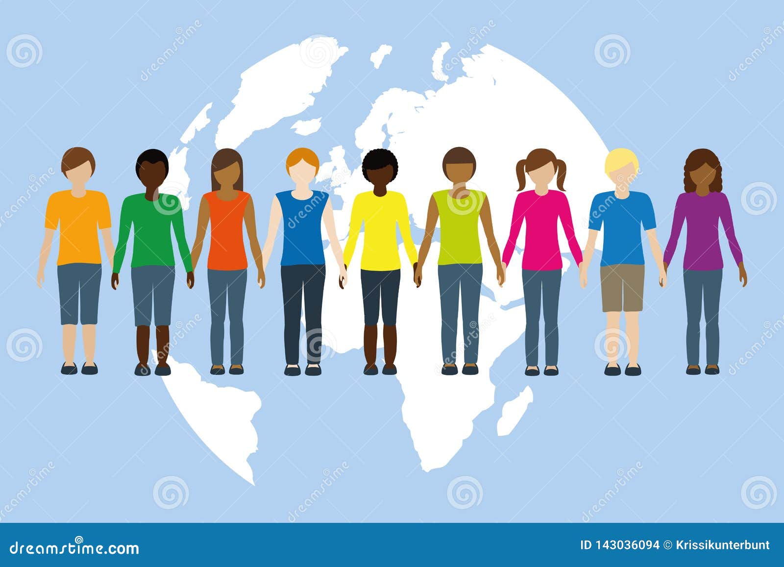 Children of the Earth of Different Origin Freedom Concept Stock Vector ...