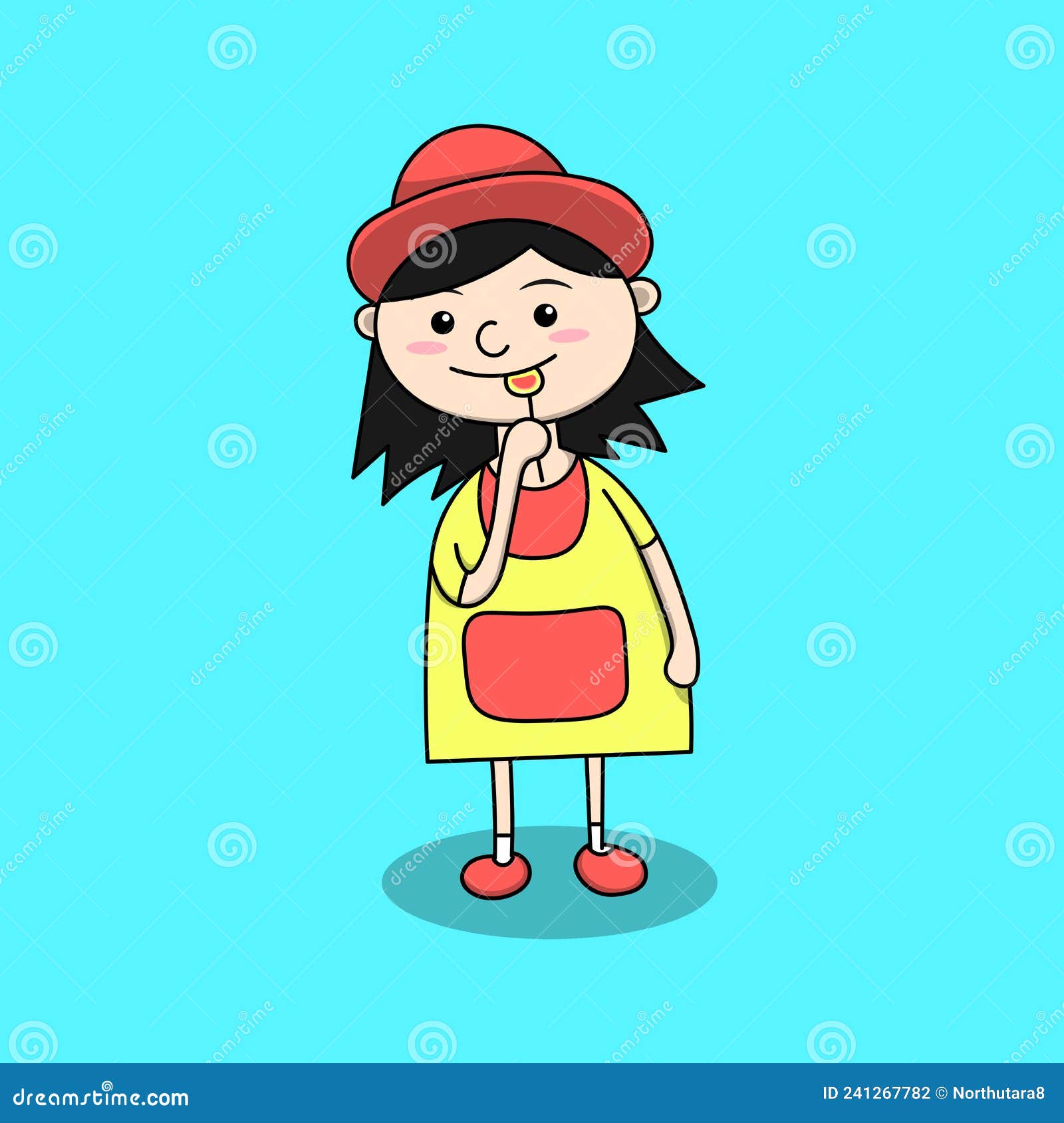 Children Eat Candy Vector Illustration Stock Vector - Illustration of ...