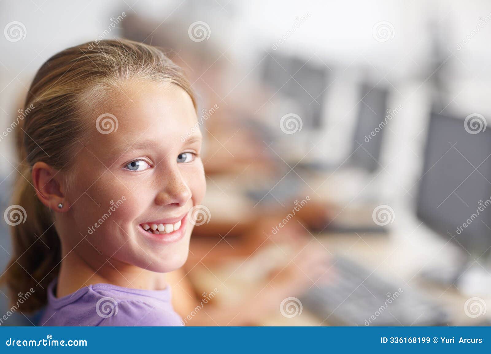 Children, Education and Portrait of Student Girl in Computer Class at ...