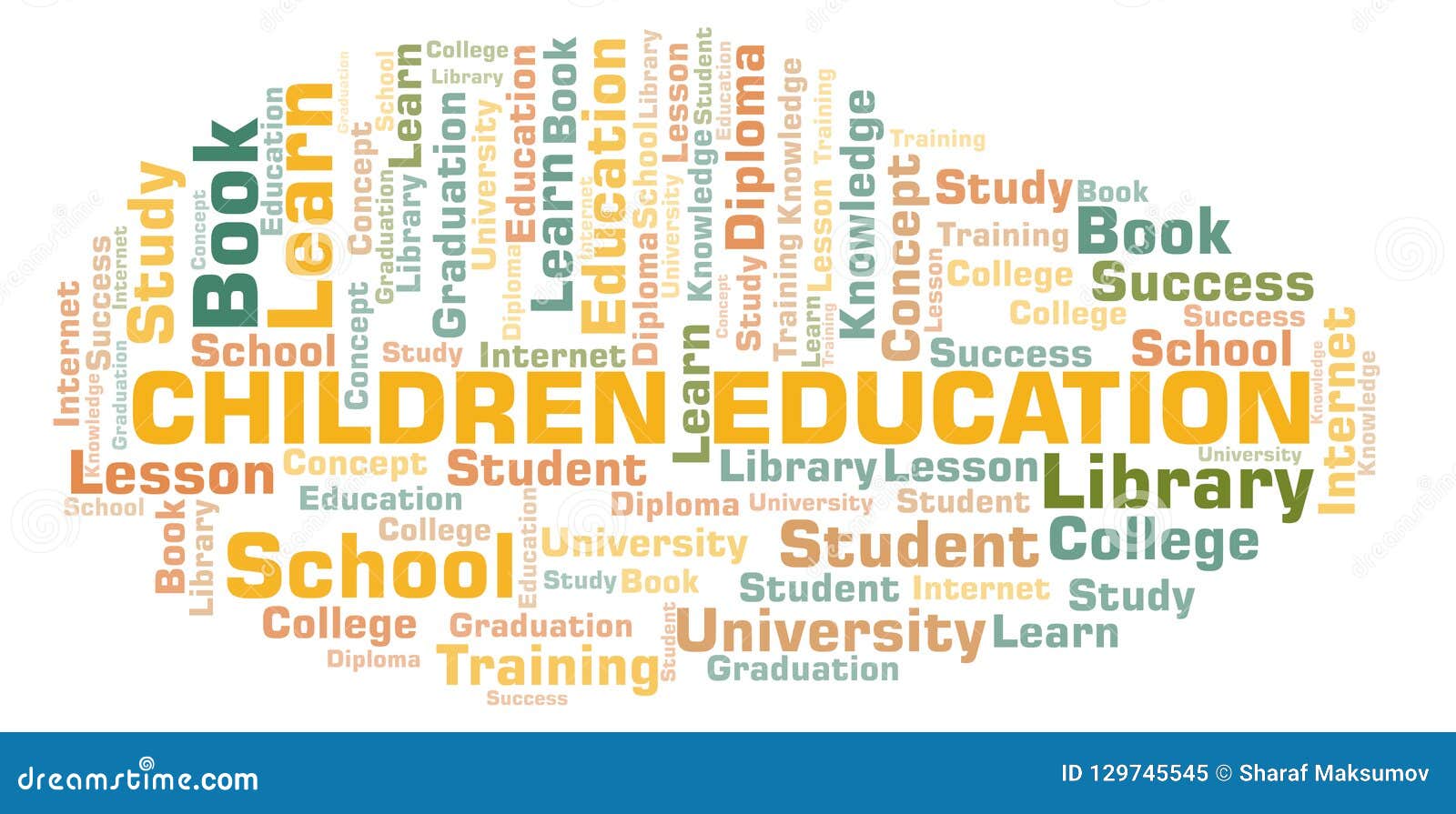 Children Education Word Cloud. Stock Illustration - Illustration of ...