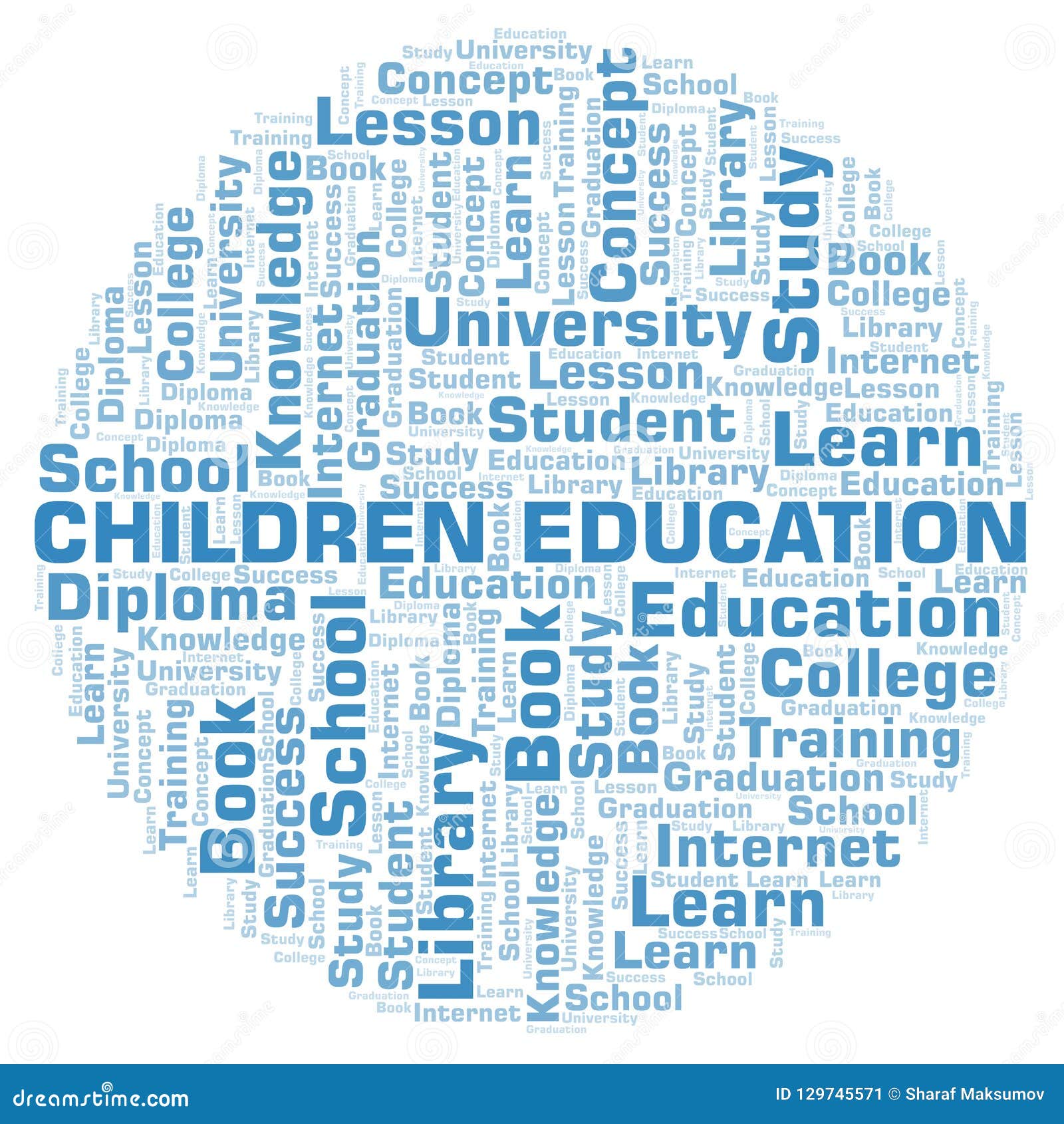 Children Education Word Cloud. Stock Illustration - Illustration of ...