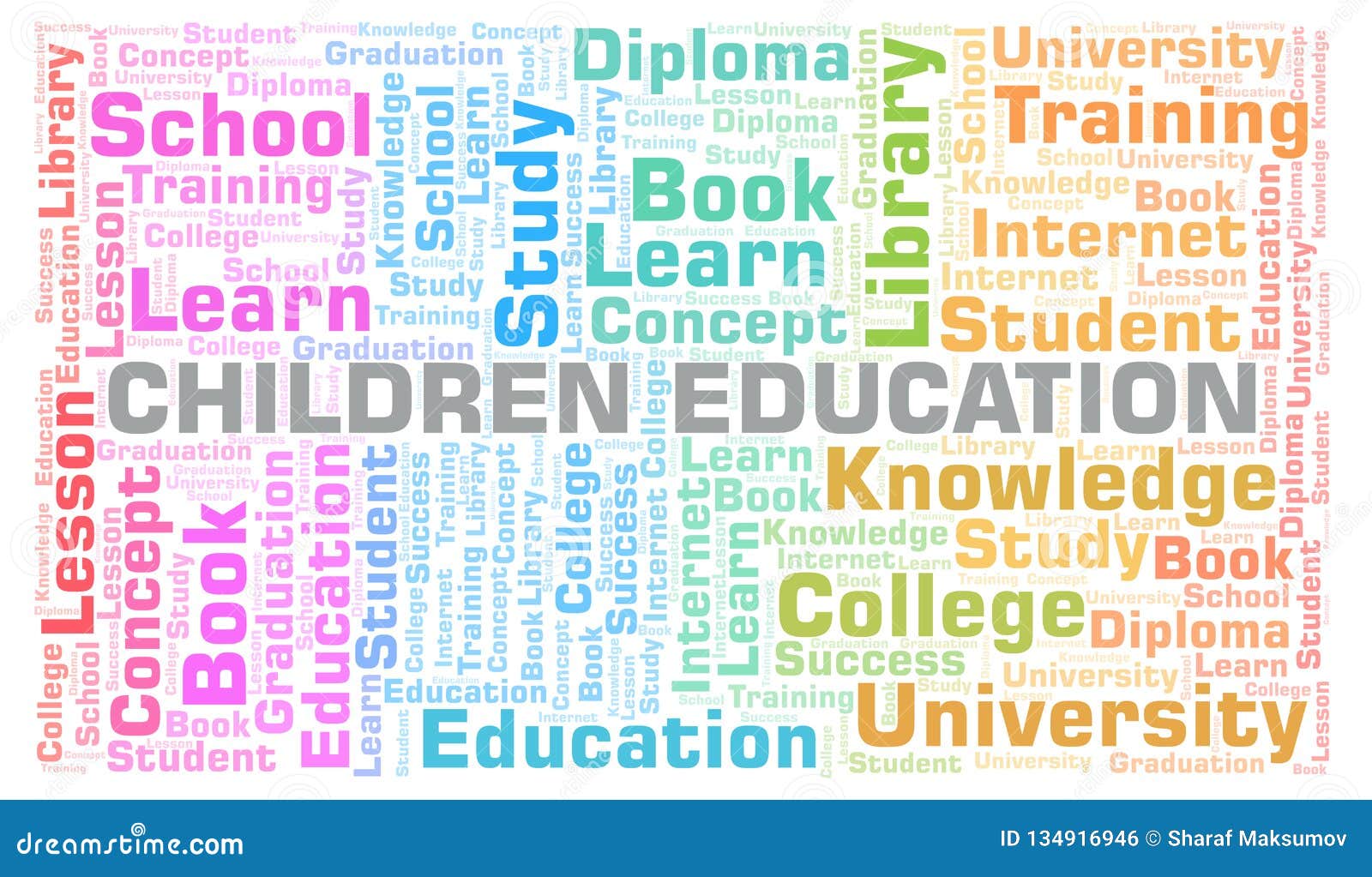 Children Education Word Cloud Stock Illustration - Illustration of ...
