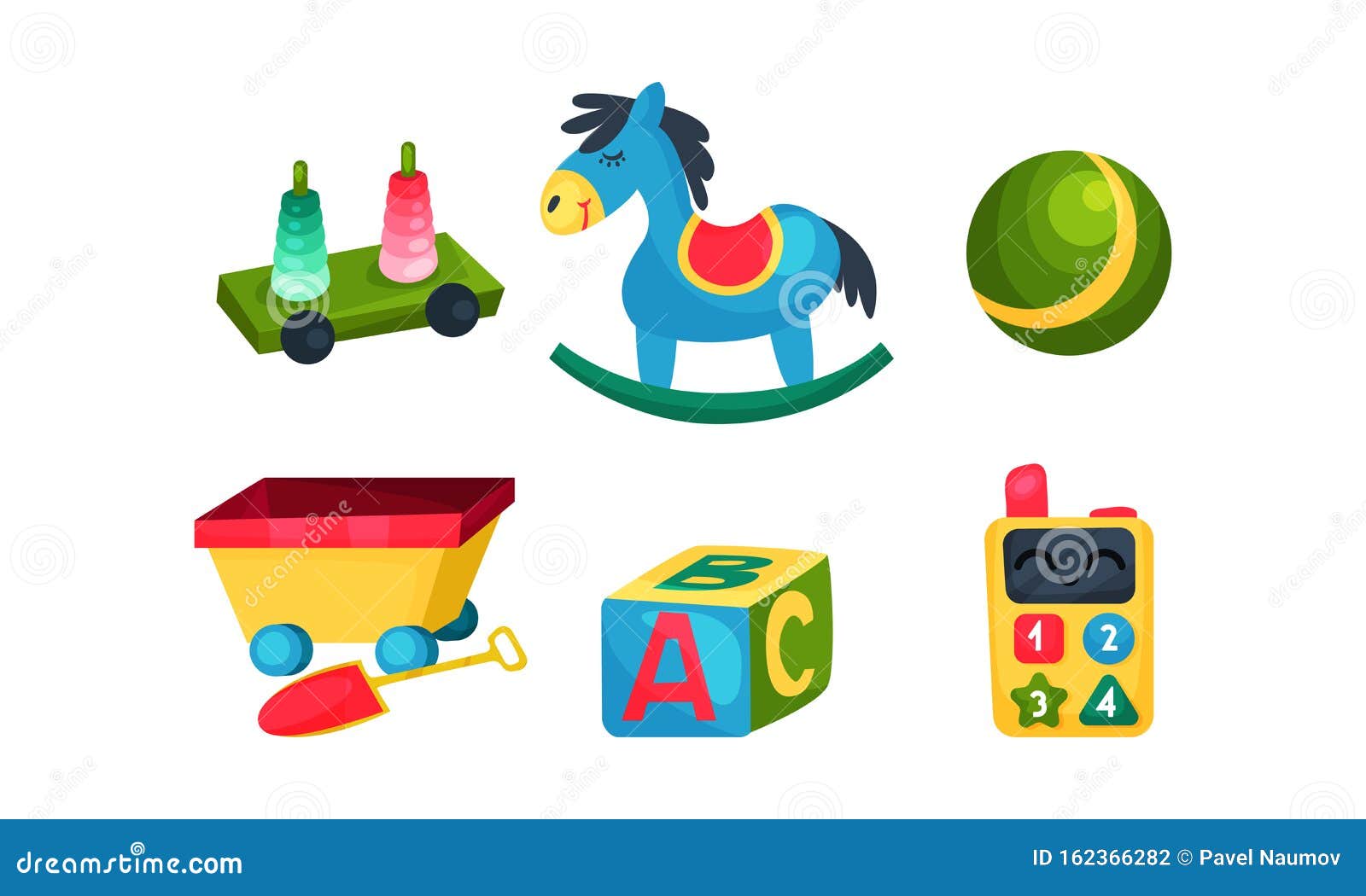 Children Educational Toy Vector Set. Learning Abc Concept Stock Vector ...