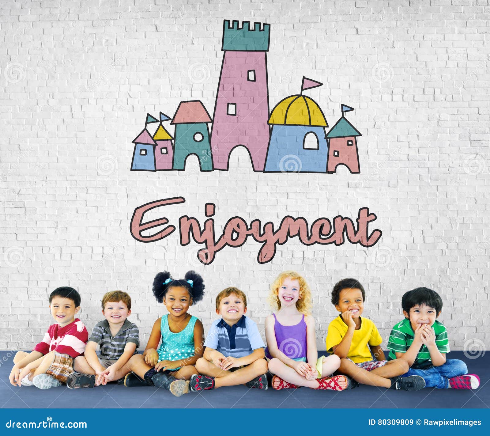 Children Enjoy Castle Joyful Concept Stock Image - Image of ethnicity ...