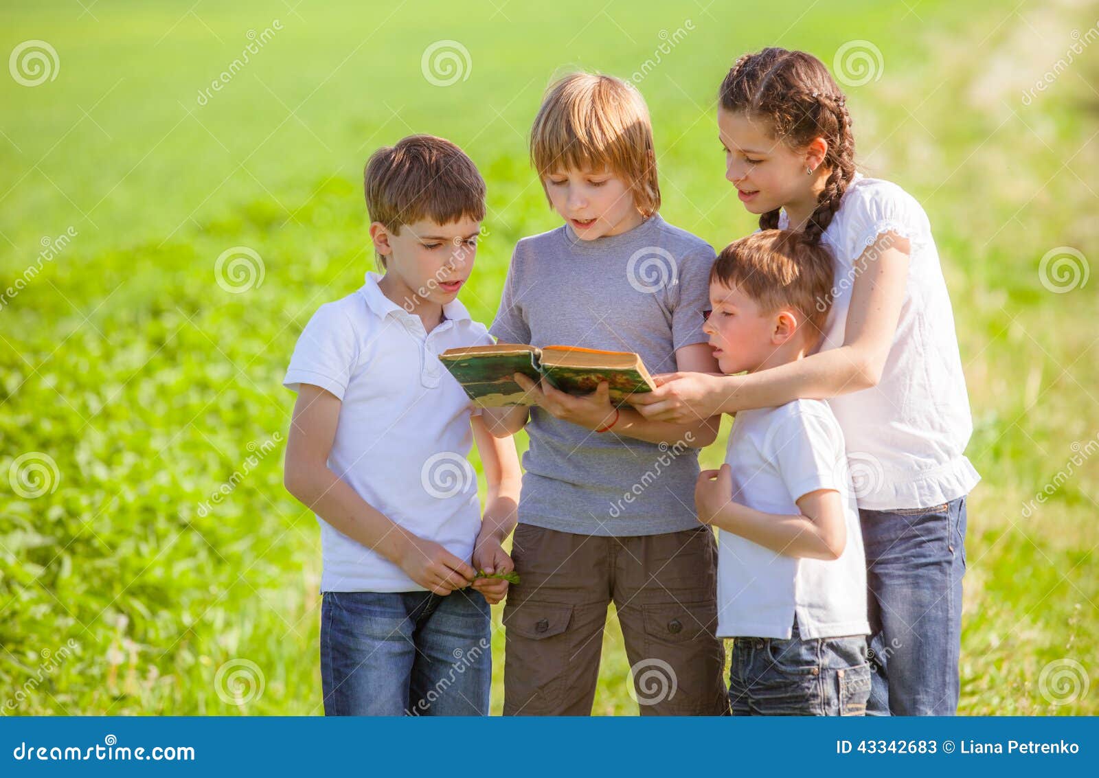 Children enjoying reading stock image. Image of happiness - 43342683