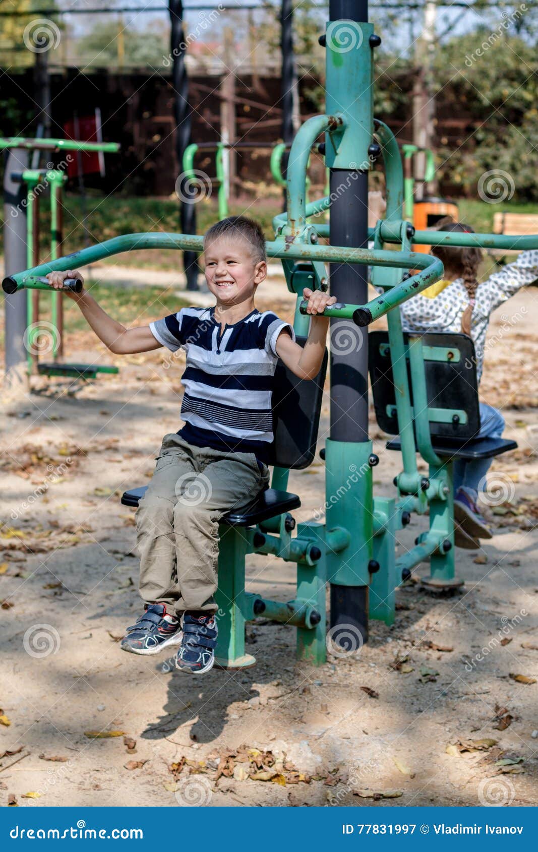 Children on Exercise Machines Stock Image - Image of exercise, rest ...