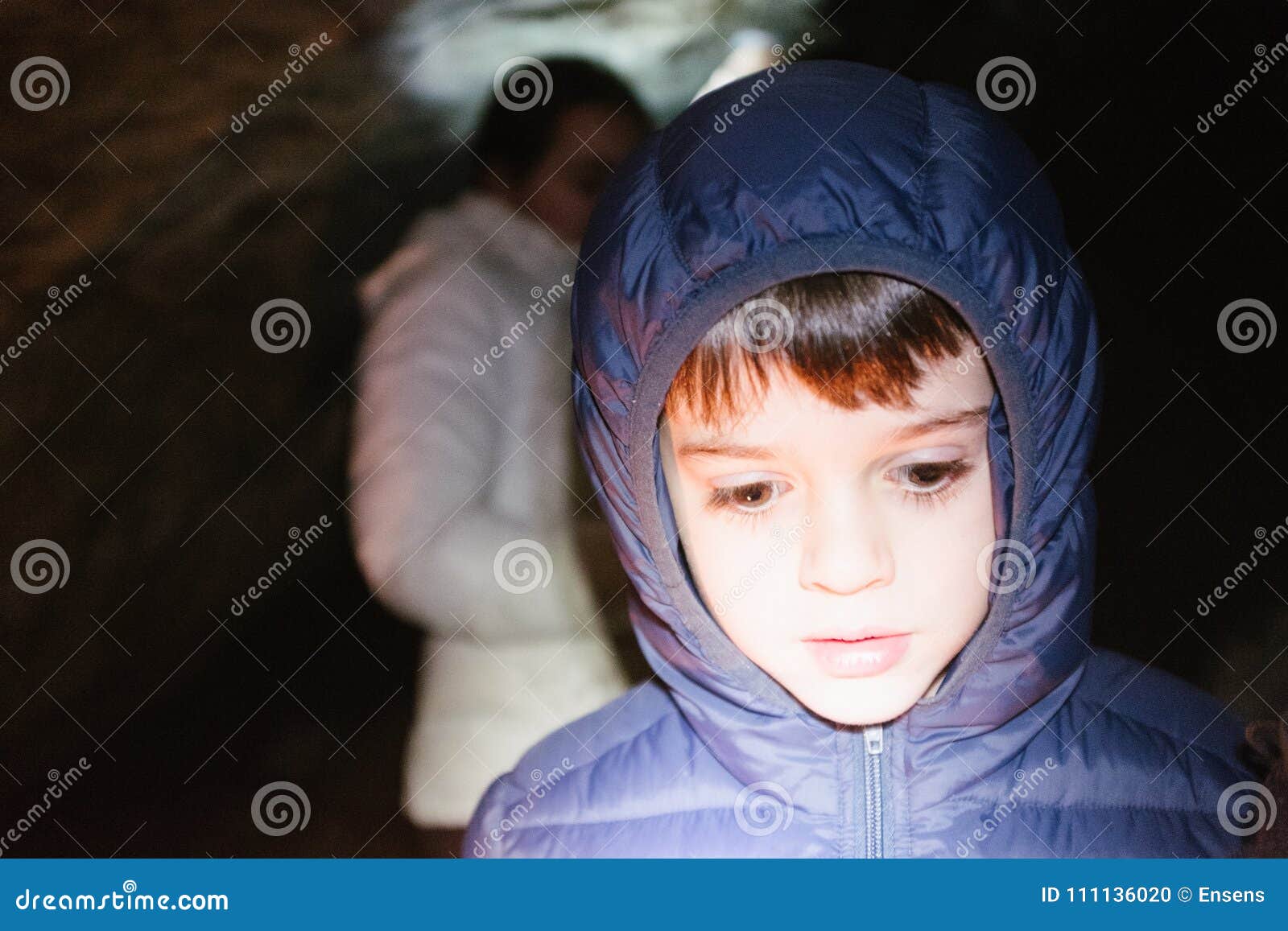 Children Explore Underground Caves, An Underground Karst Complex Stock ...