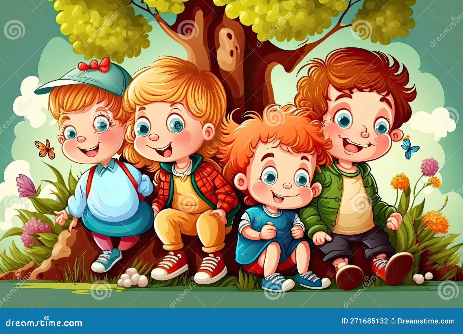 Children from fables stock illustration. Illustration of father - 271685132