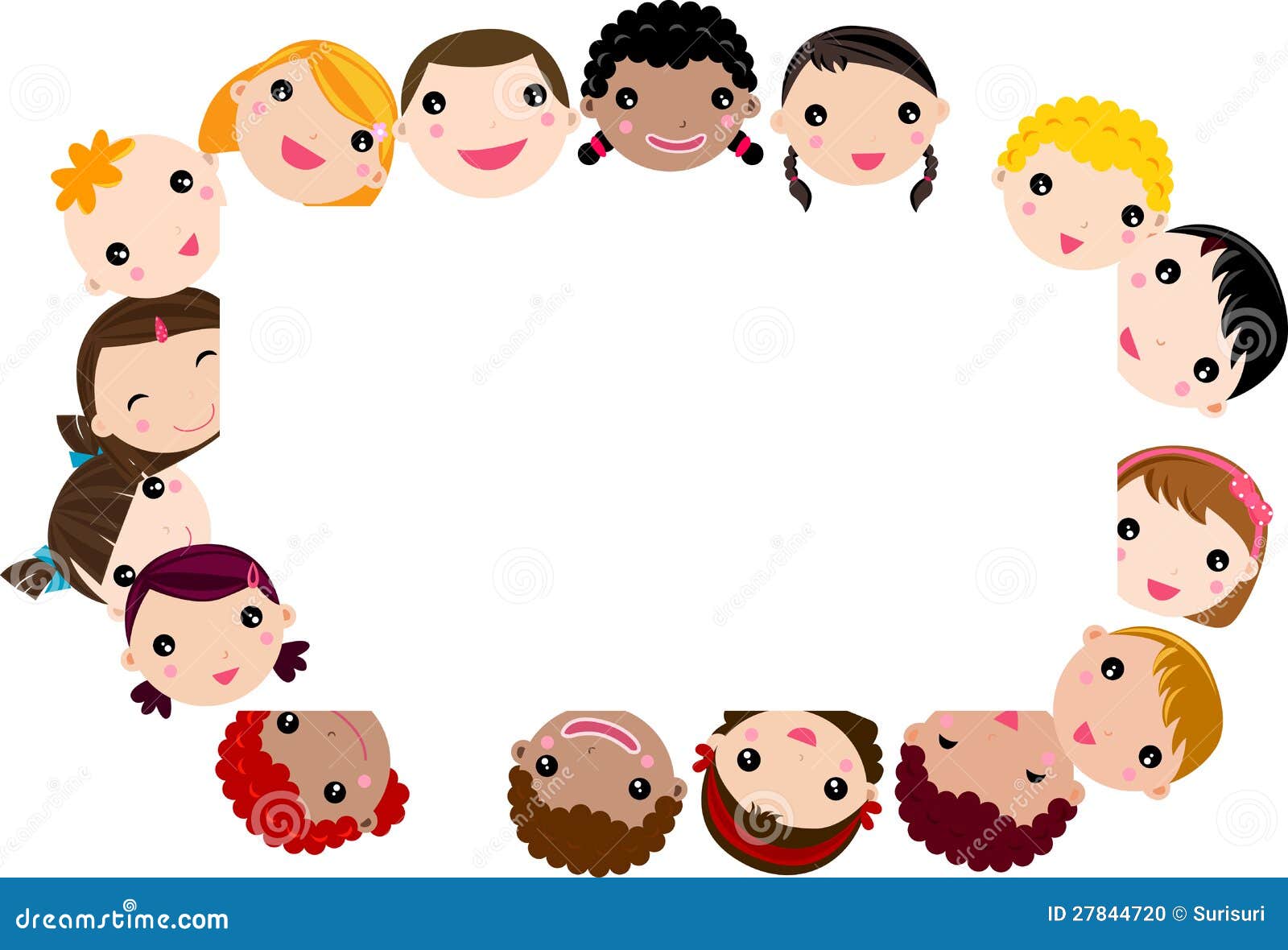 Children face and banner stock vector. Illustration of brown - 27844720