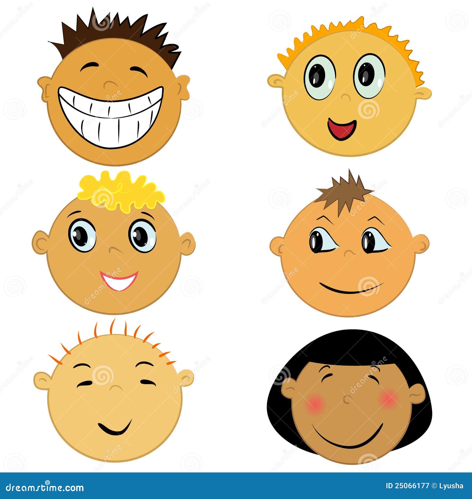 Children face icons stock vector. Illustration of expression - 25066177