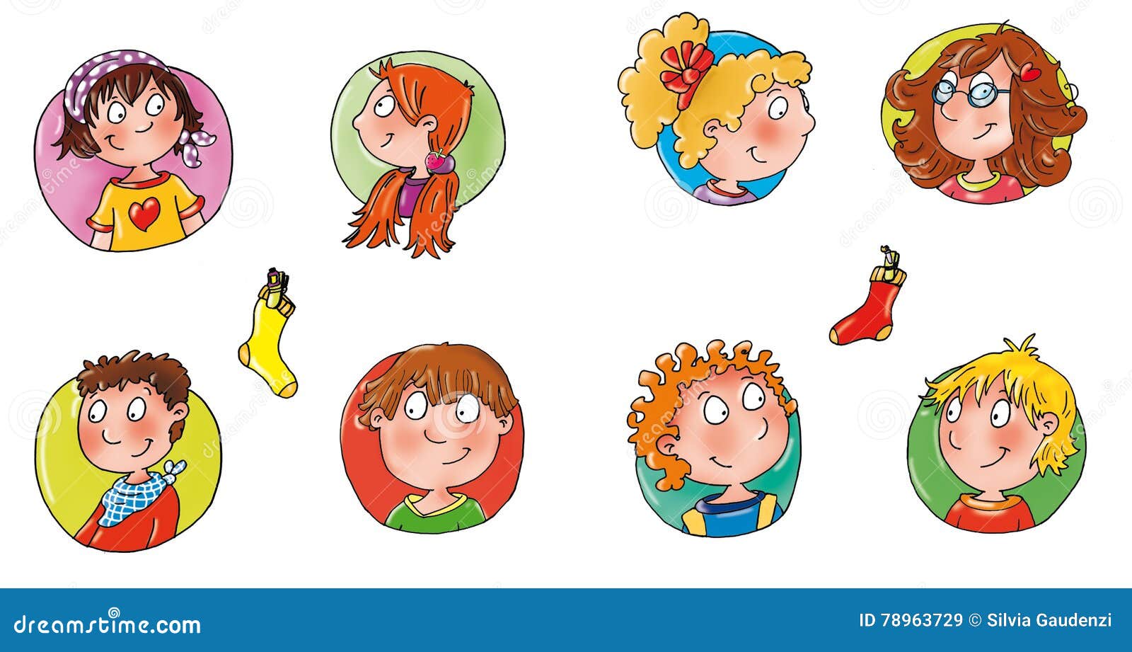 Children Faces Clip Art Set Stock Image | CartoonDealer.com #59219077
