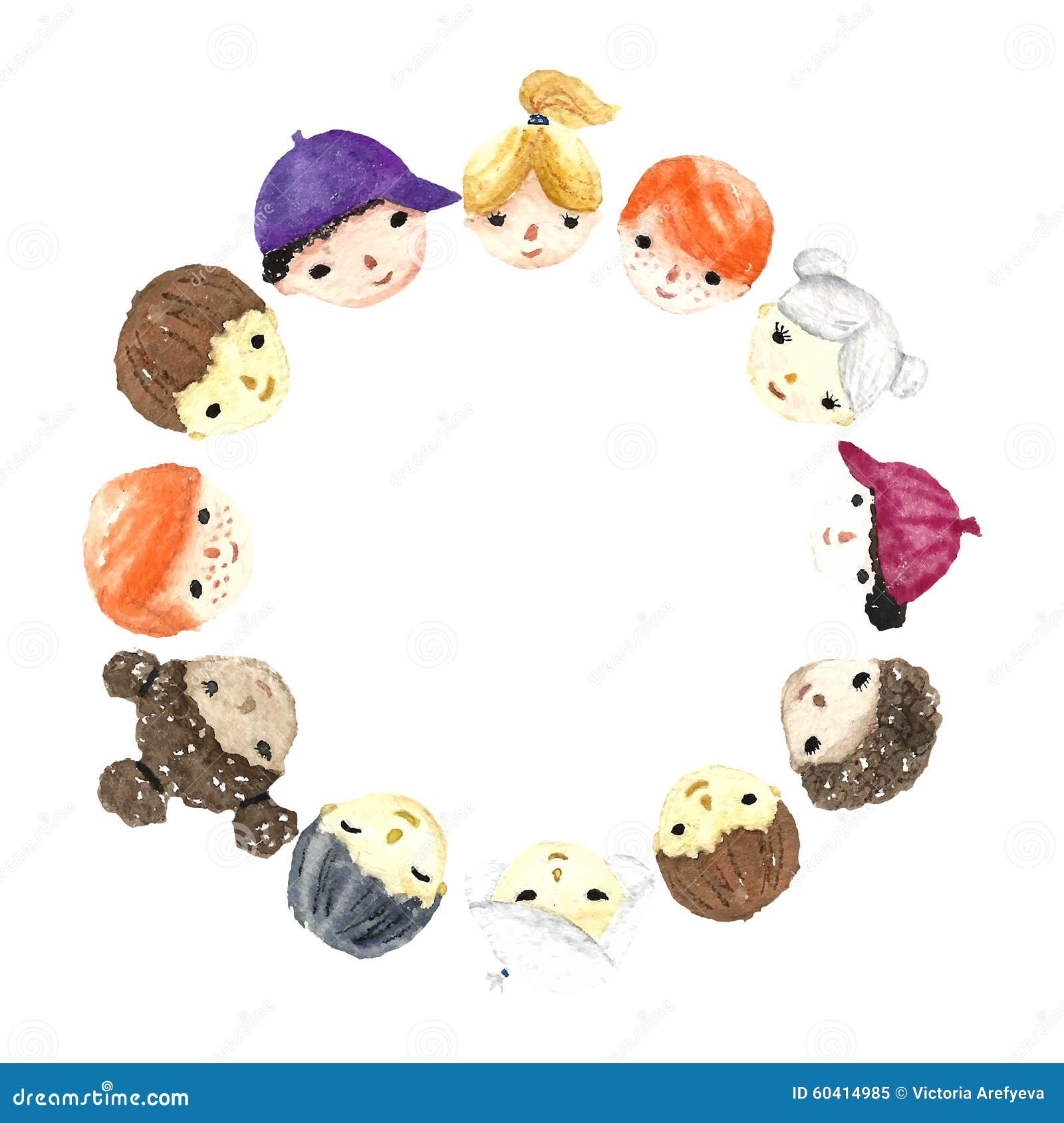 Children Faces Clip Art Set Stock Image | CartoonDealer.com #59219077
