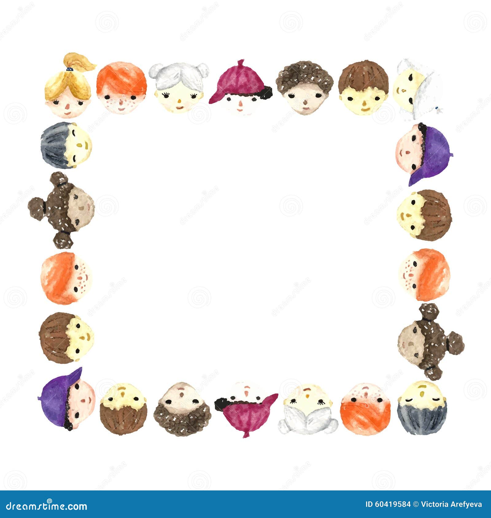 Children Faces Clip Art Set Stock Image | CartoonDealer.com #59219077