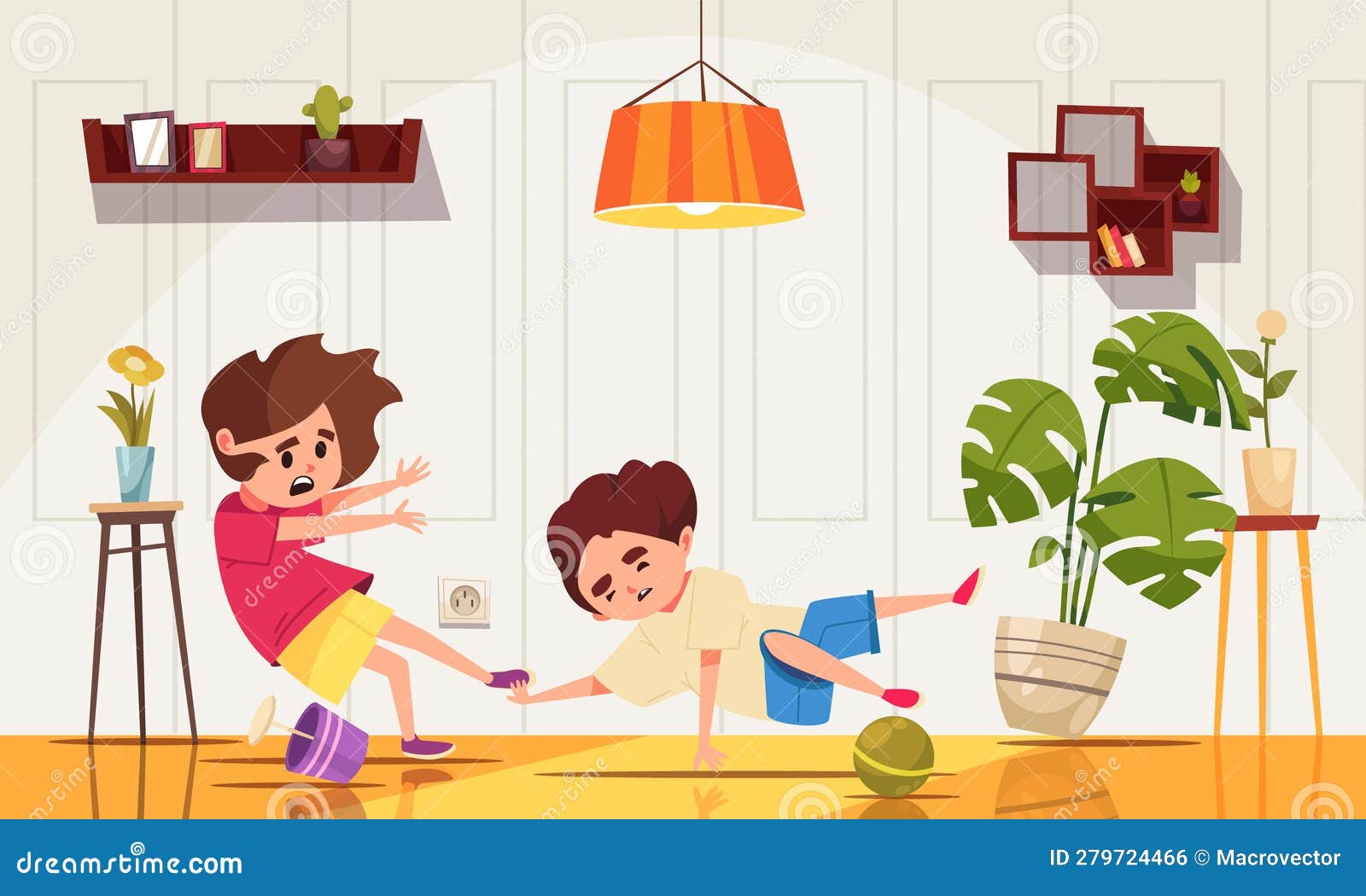 Children Falling People Composition Stock Vector - Illustration of ...