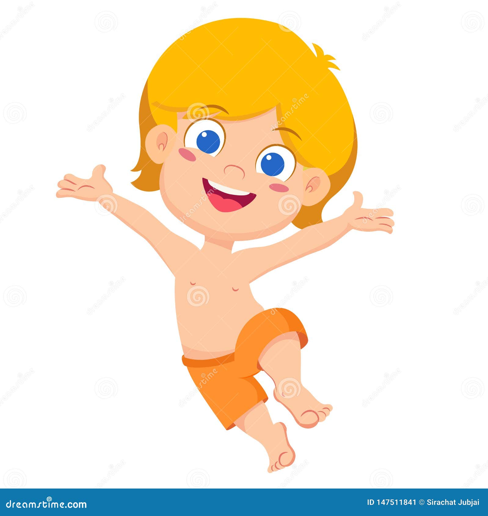 Children Feeling Happy on the Beach.vector and Illustration Stock ...