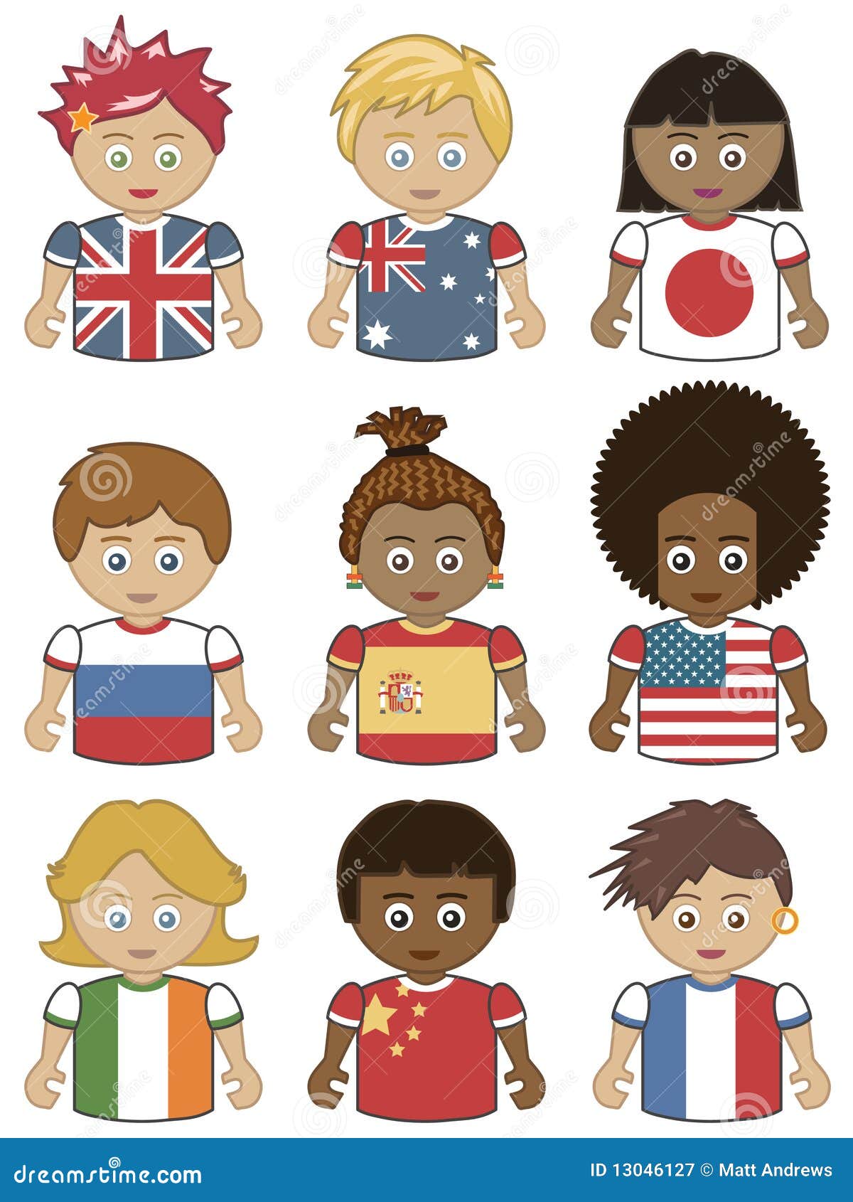 Children flag icons stock vector. Illustration of clip - 13046127