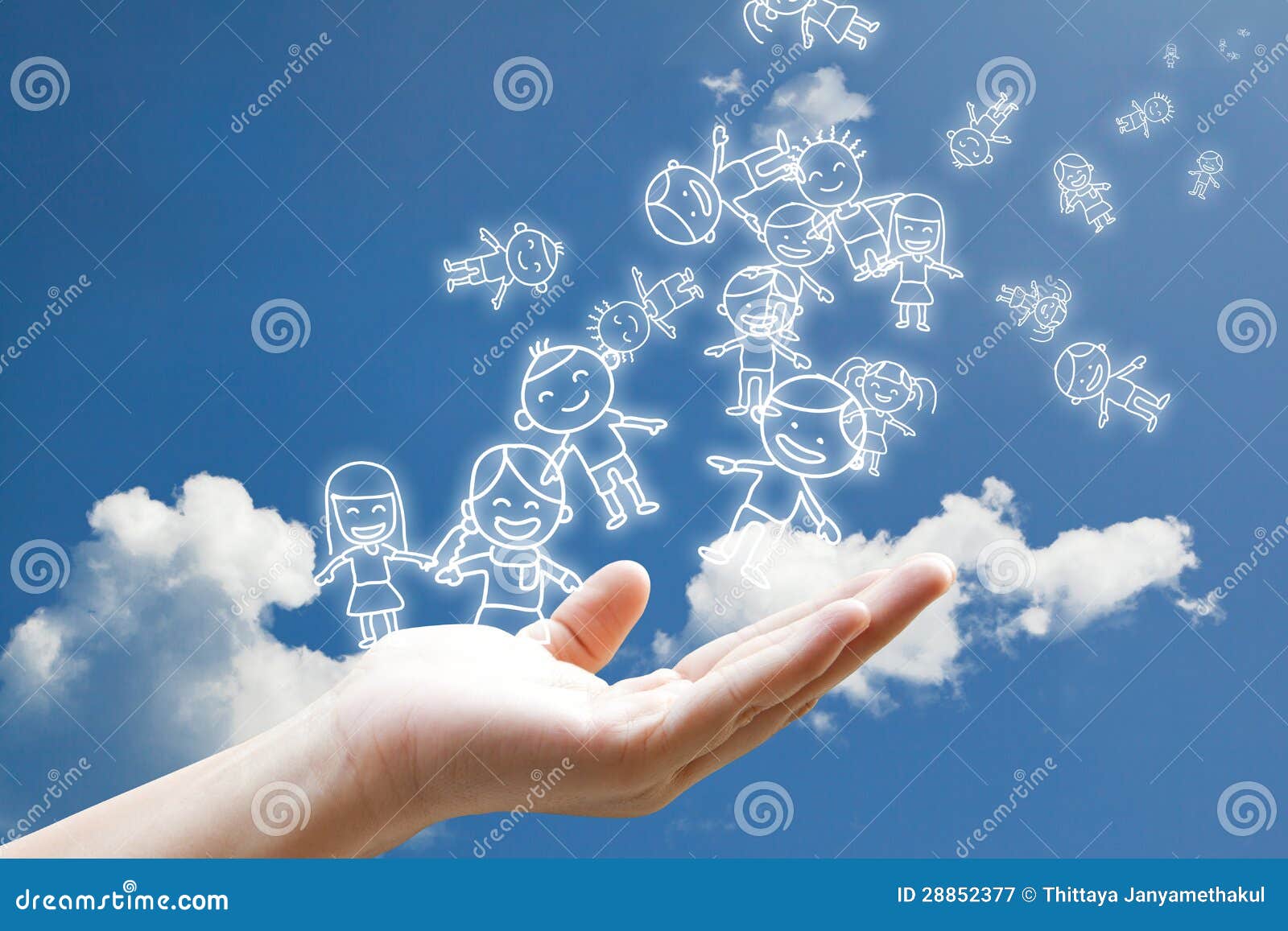Children floating on hand stock image. Image of children - 28852377