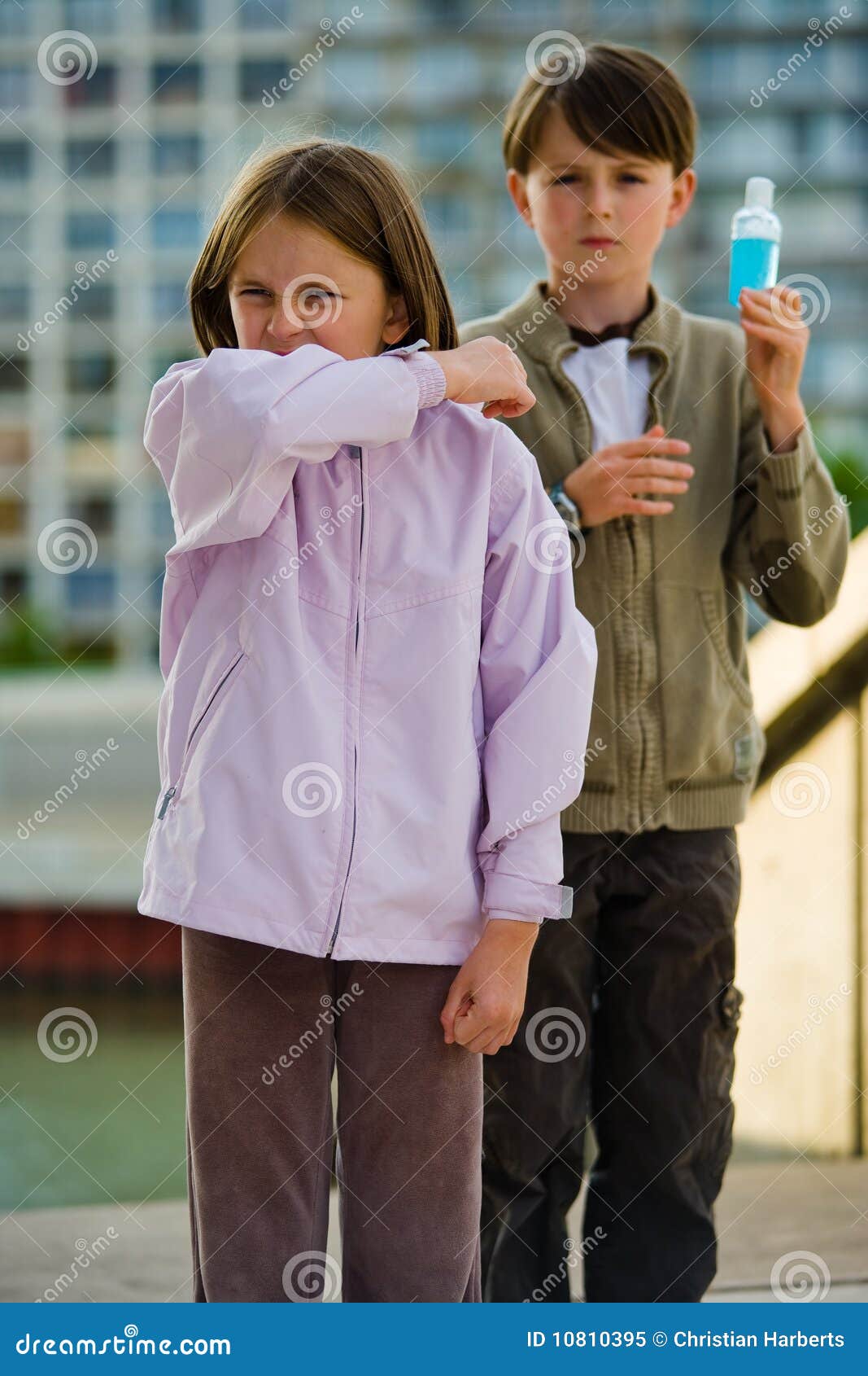 Children Flu Sneeze Elbow Sick Stock Image - Image of medicine, cold ...