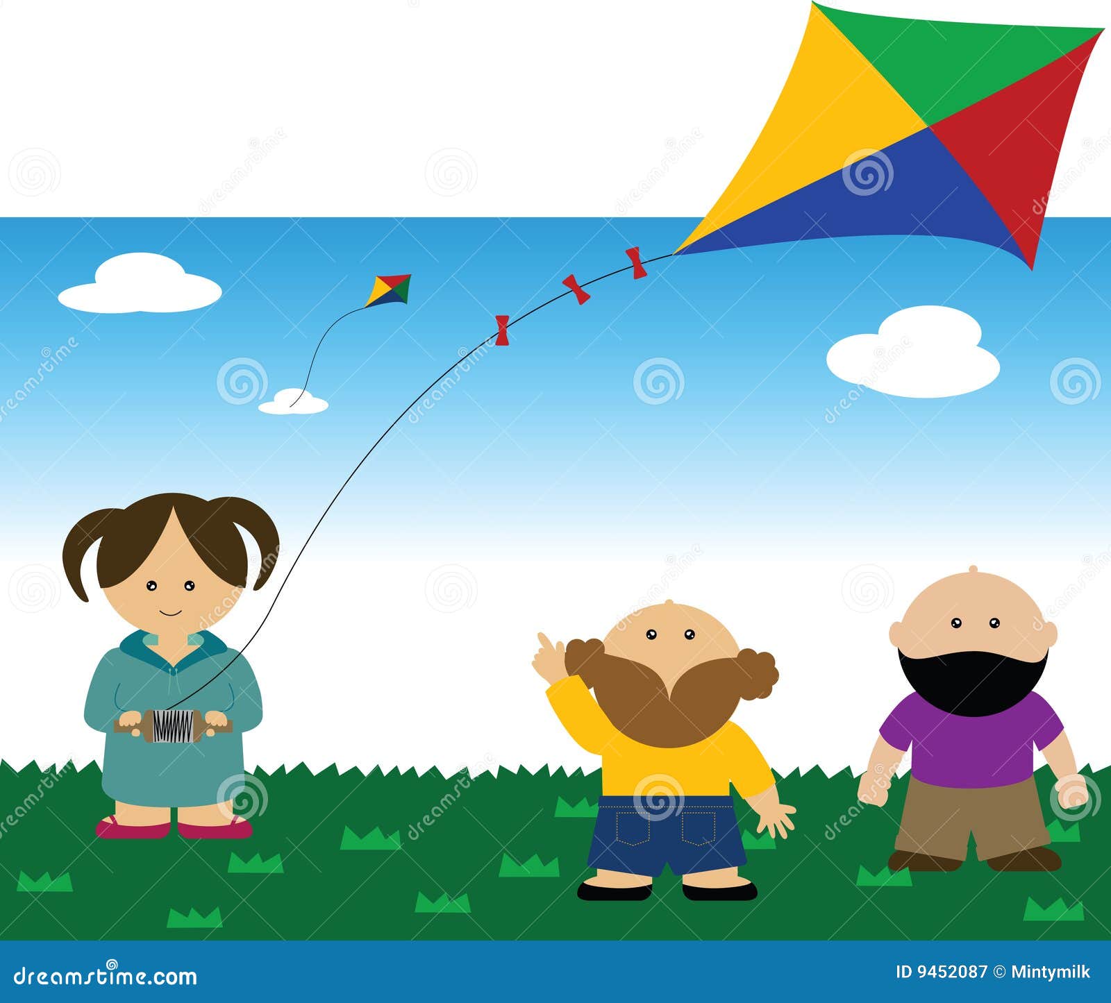 Kite Flying Fun Children Stock Illustrations – 1,694 Kite Flying Fun ...