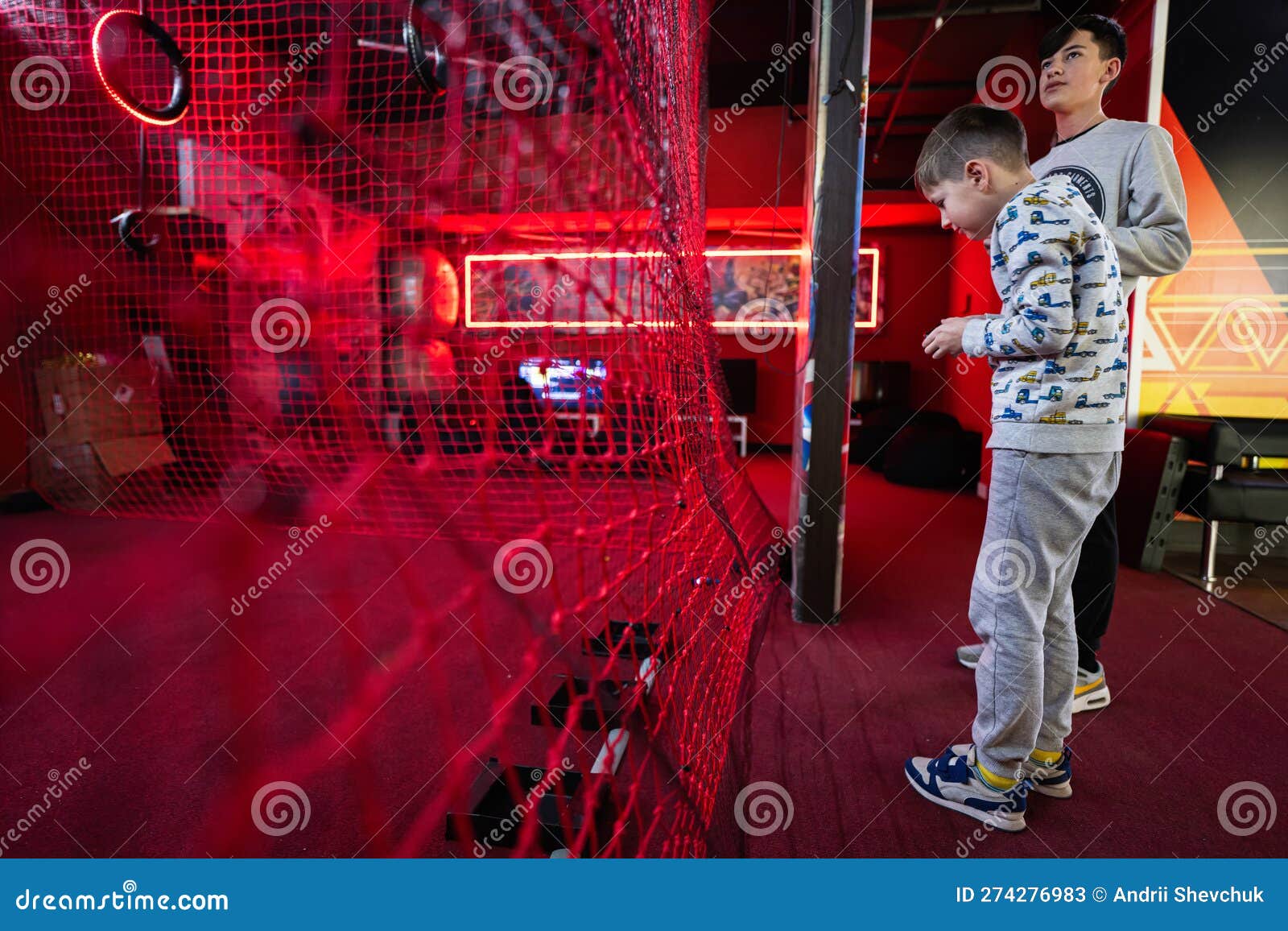 Children Flying Remote Control Drones Game Indoor Play Zone Stock Image ...