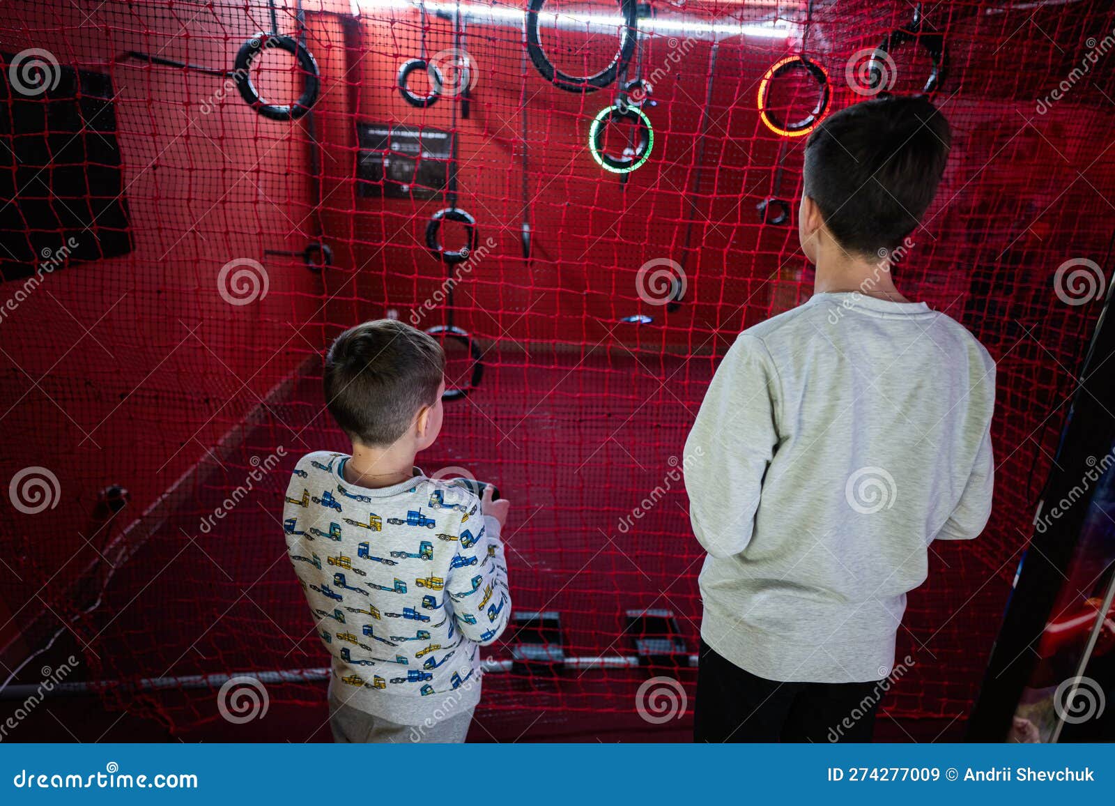 Children Flying Remote Control Drones Game Indoor Play Zone Stock Image ...